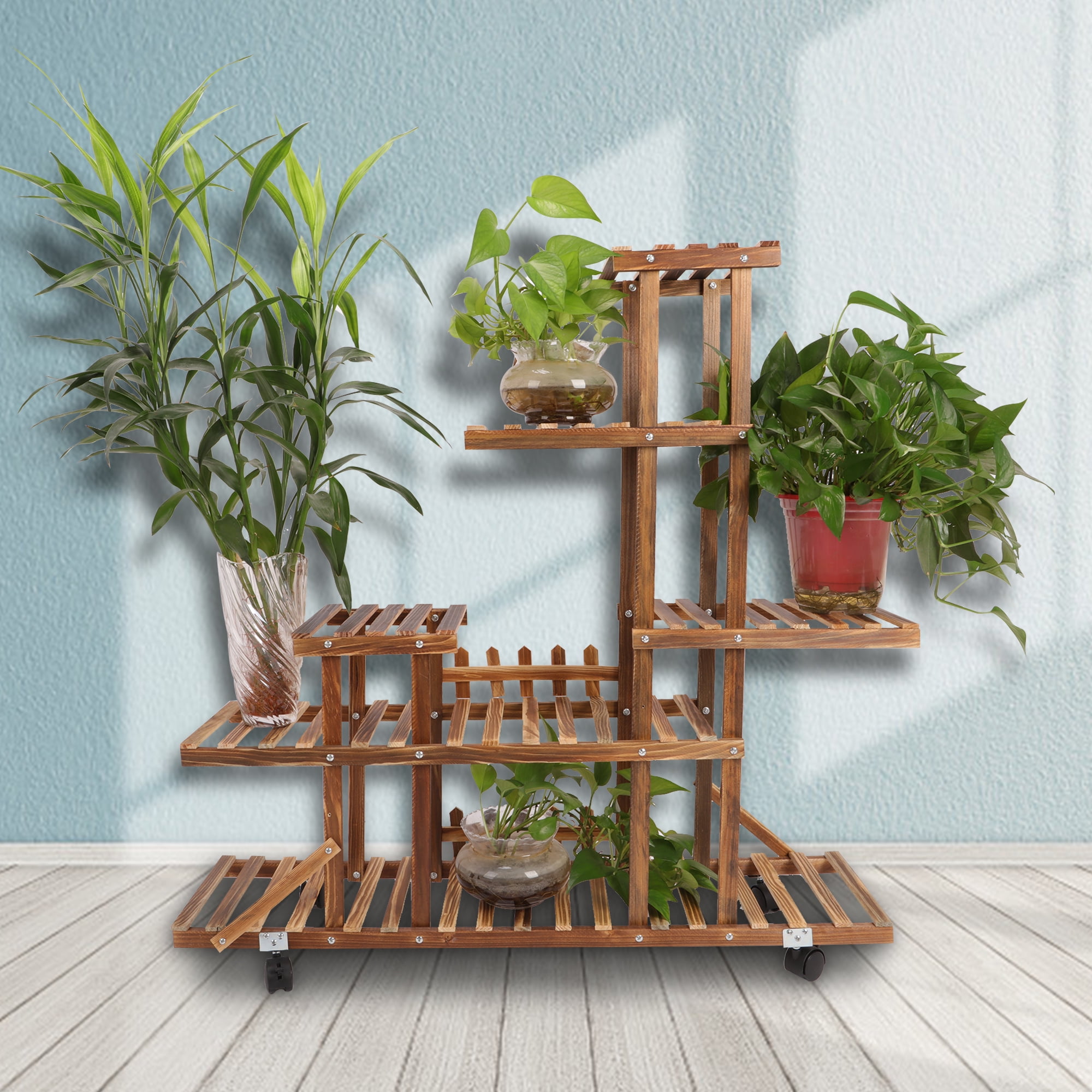 Wood Plant Stand Flower Rack Display Garden Balcony Patio Living Room ...