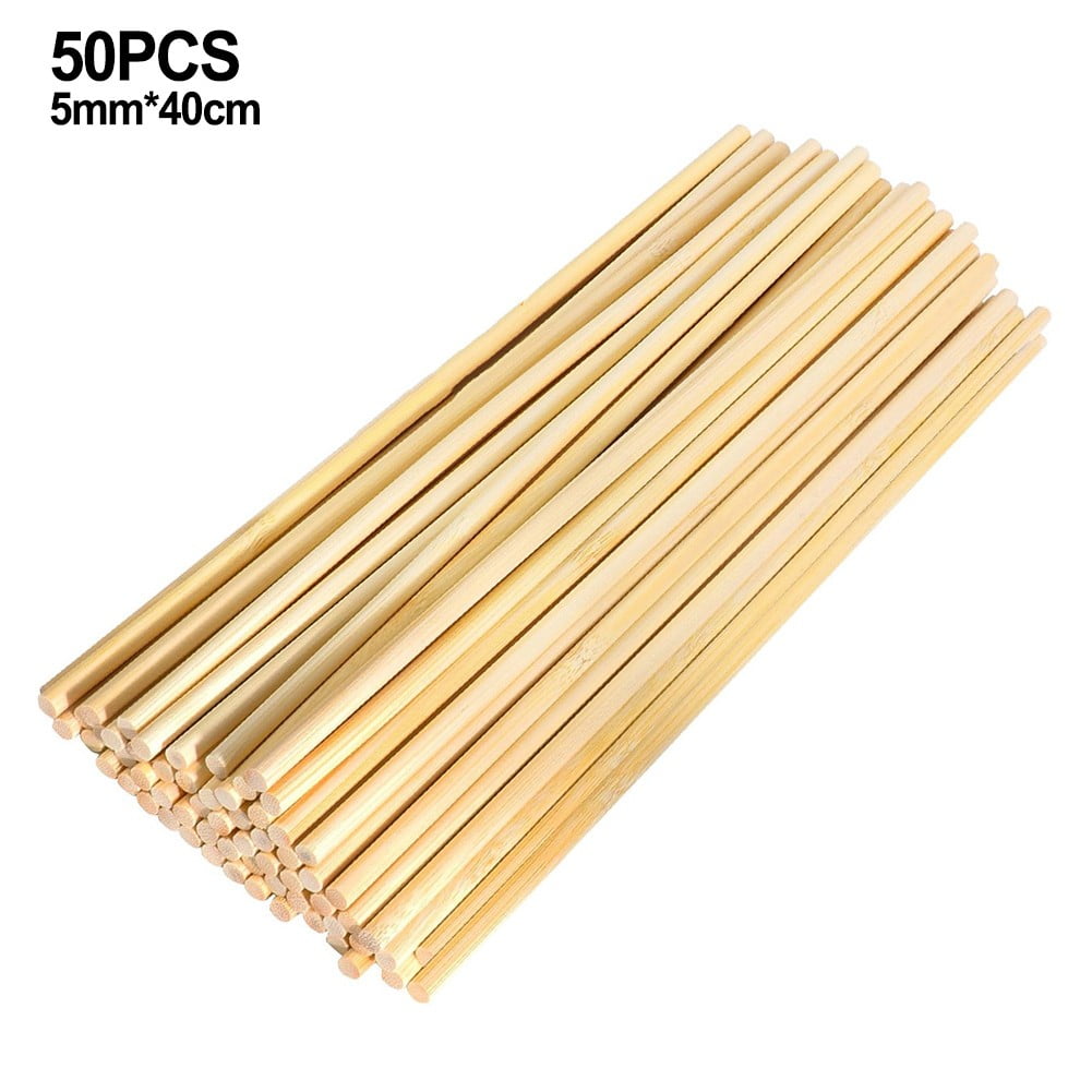 Wood Plant Support Stakes, 5mm Round DIY Garden Flower Stakes, 30/35 ...