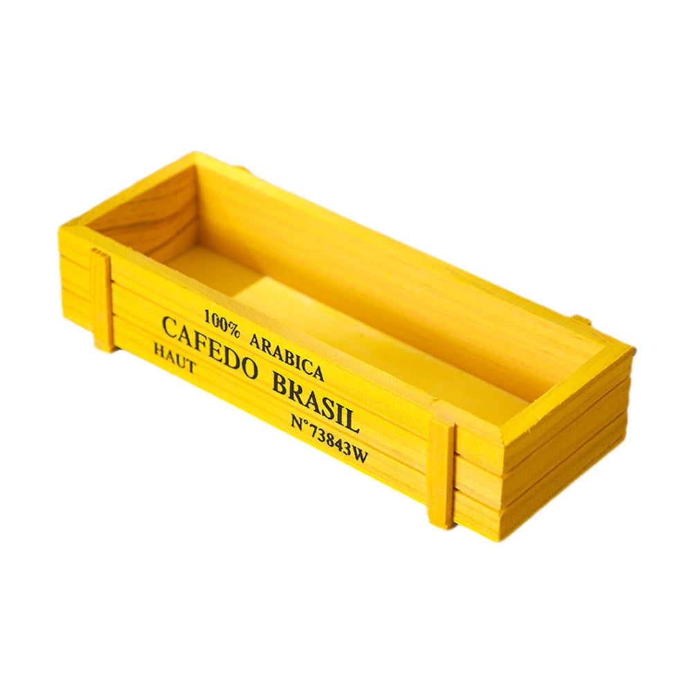 Wood Planter Box Rectangle Succulent Flower Plant Pot Storage Box ...