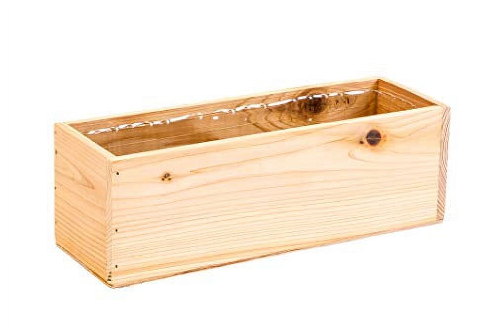 Wood Planter Box with Wine Crate Styled, 12x4 Inch Rectangular ...