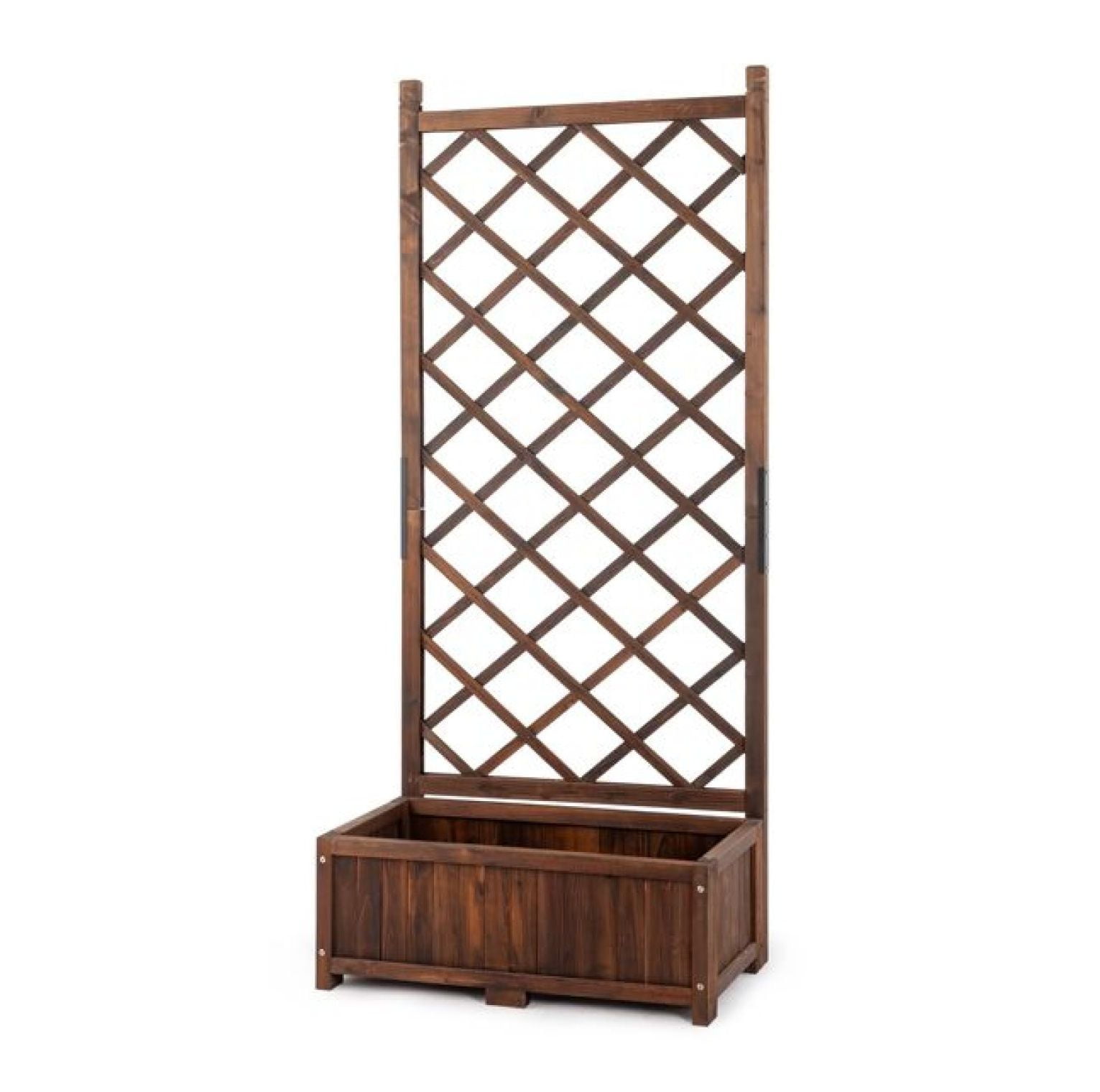 Wood Planter Raised Garden Bed with Trellis, 67 Inch Height Outdoor ...