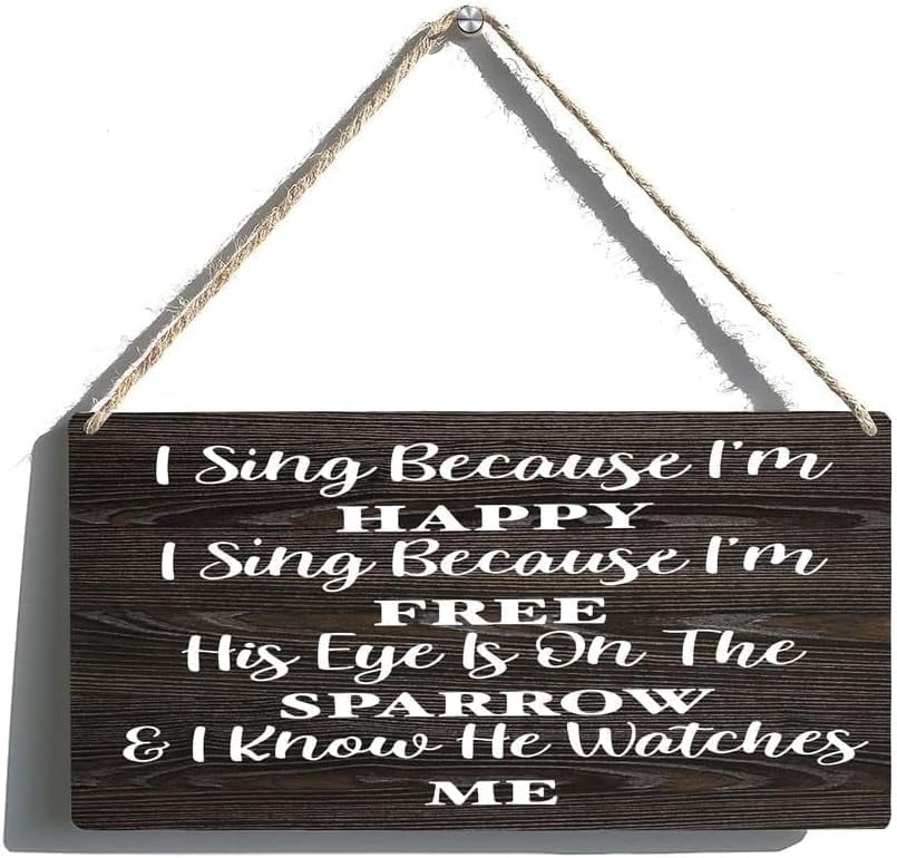 Wood Plaque His Eye Is On The Sparrow Sparrow Sign Home Decor I Sign ...