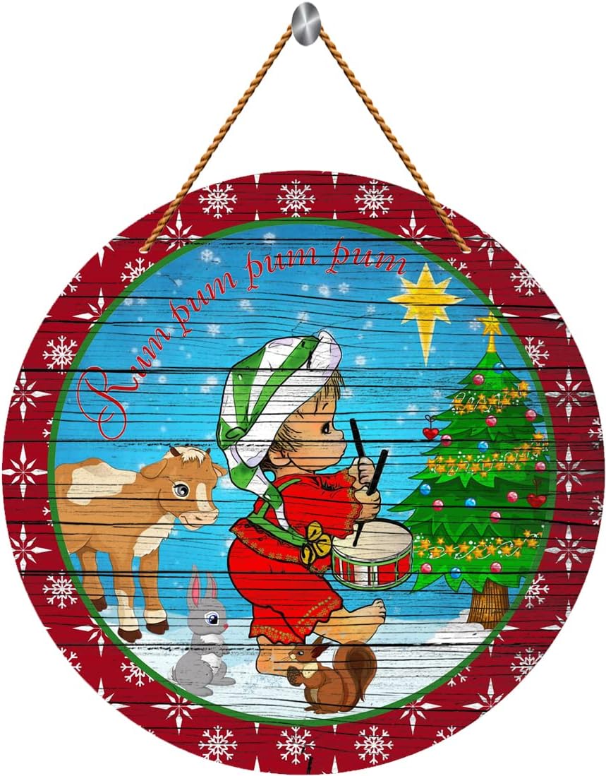 Wood Plaque Sign Wall Hanging Little Drummer Boy Wood Sign Christmas ...