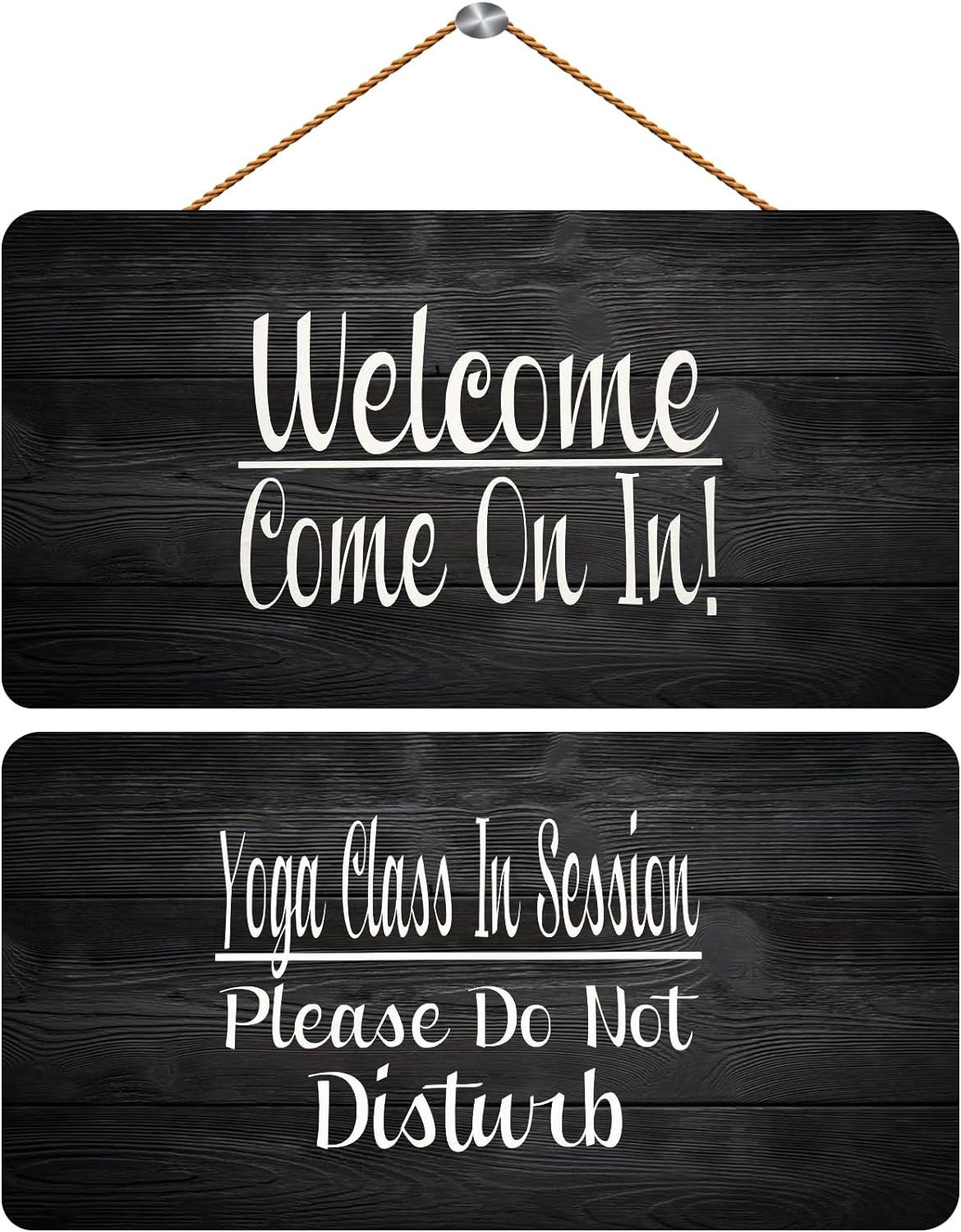 Wood Plaque Sign Wall Hanging Welcome Yoga Class In Session Please Do ...