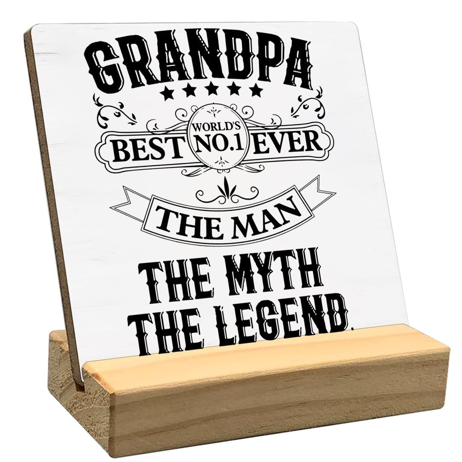 Wood Plaque With Wooden Stand Sign Gift Fathers Day Sign,Best Grandpa ...