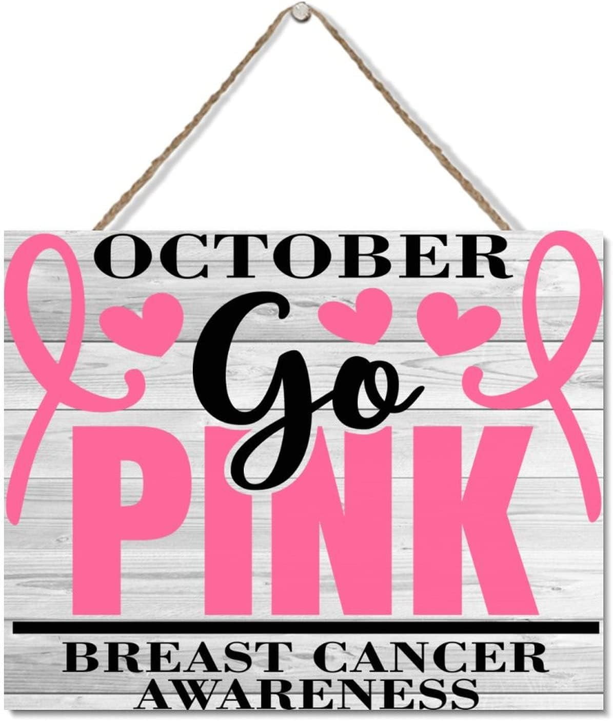 Wood Plaques Breast Cancer October Go Pink Wood Pallets Plaque Sign ...