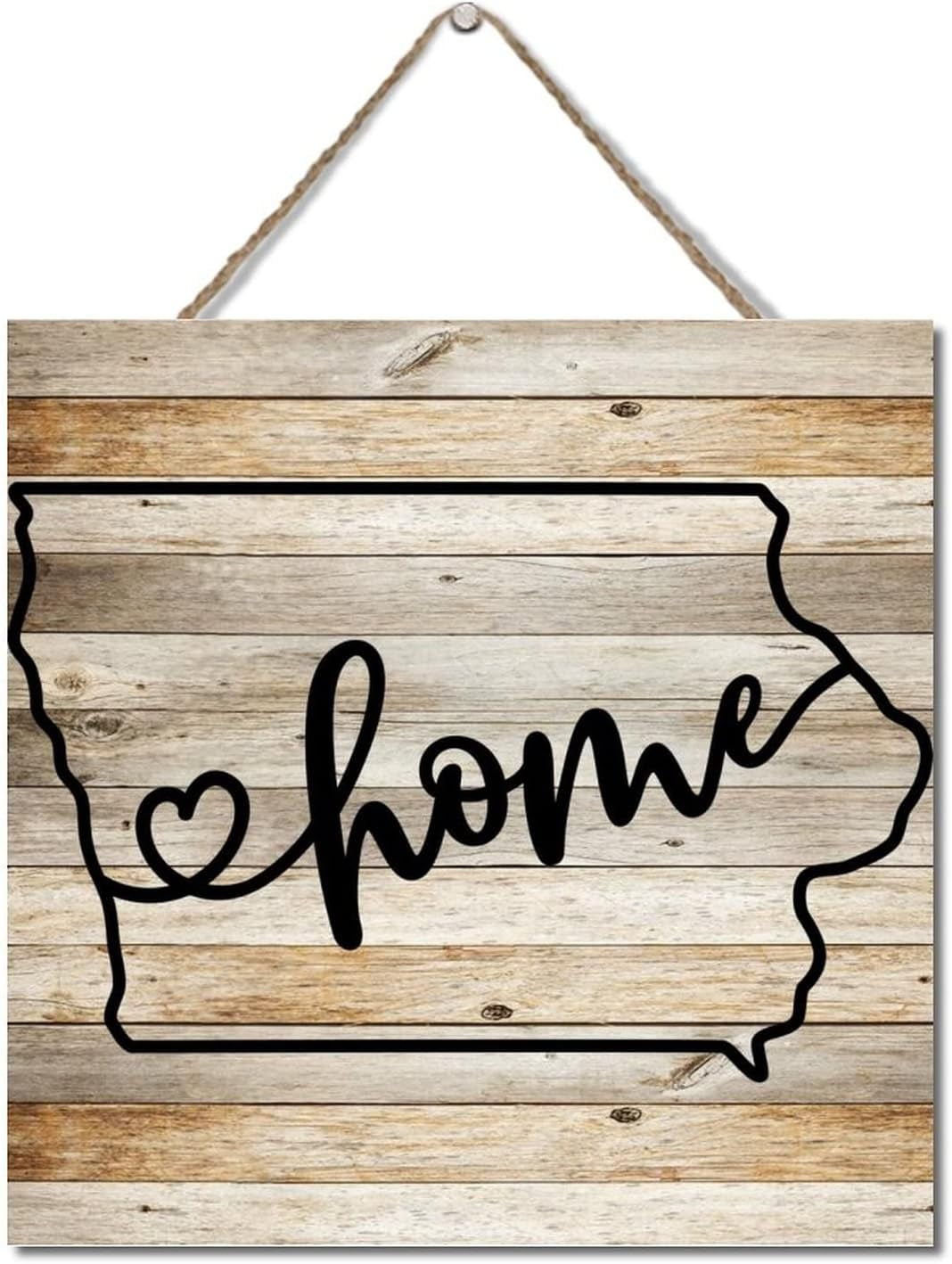 Wood Plaques Iowa Home State Wood Door Sign Funny Sign First Christmas ...
