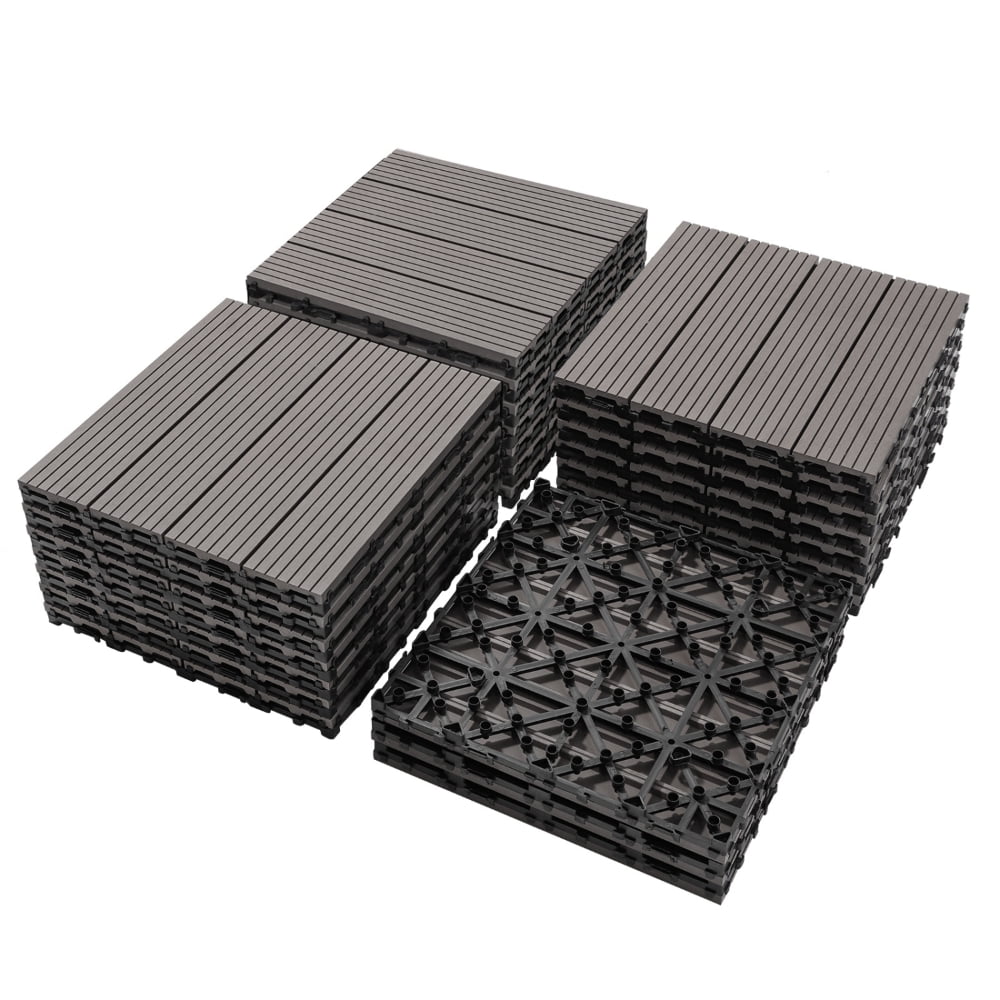 Wood Plastic Composite Deck Tiles Set of 20 Sustainable FSC Composite ...