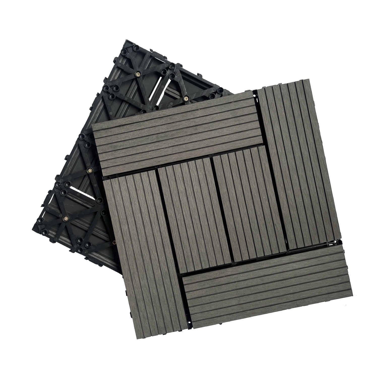Wood Plastic Composite Deck Tiles Set Of 20Pcs,Composite Decking Resist ...