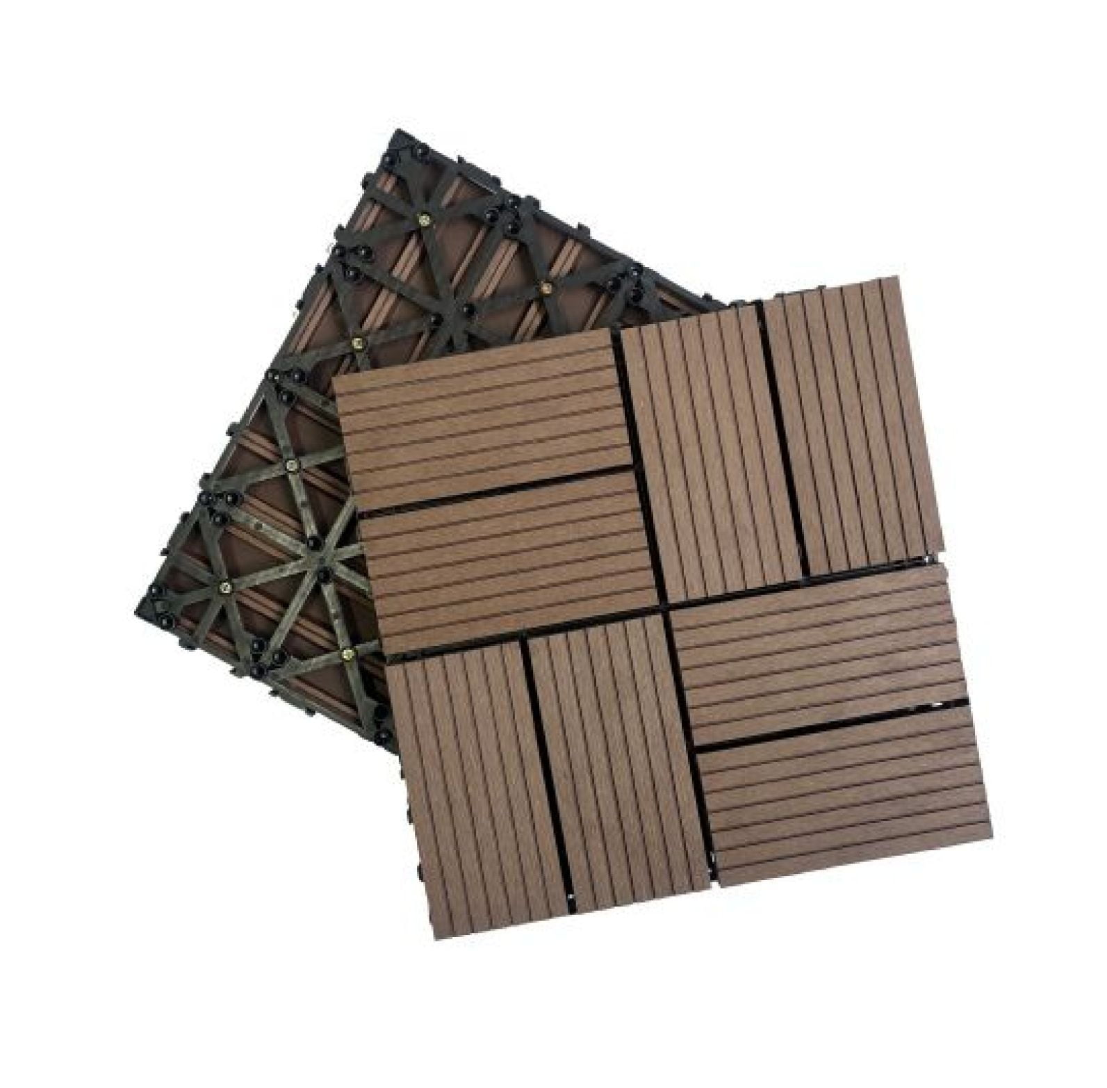 Wood Plastic Composite Deck Tiles Set of 20pcs, Composite Decking ...