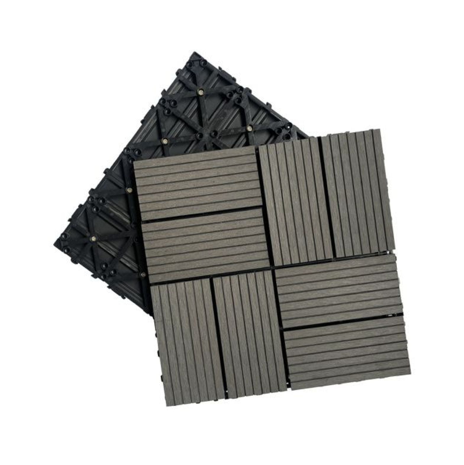 Wood Plastic Composite Deck Tiles Set of 20pcs, Composite Decking ...