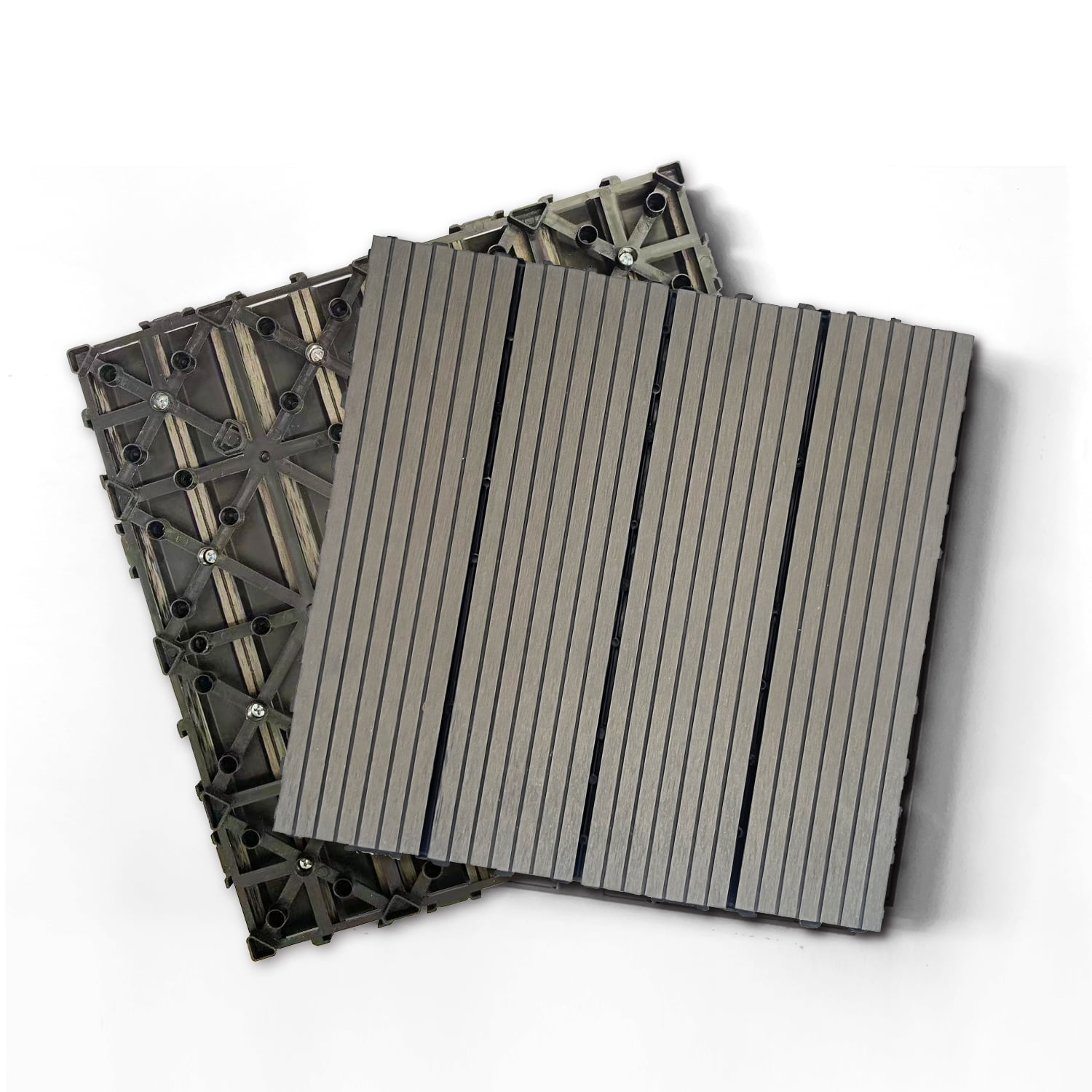 Wood Plastic Composite Deck Tiles Set of 20pcs, Composite Decking ...
