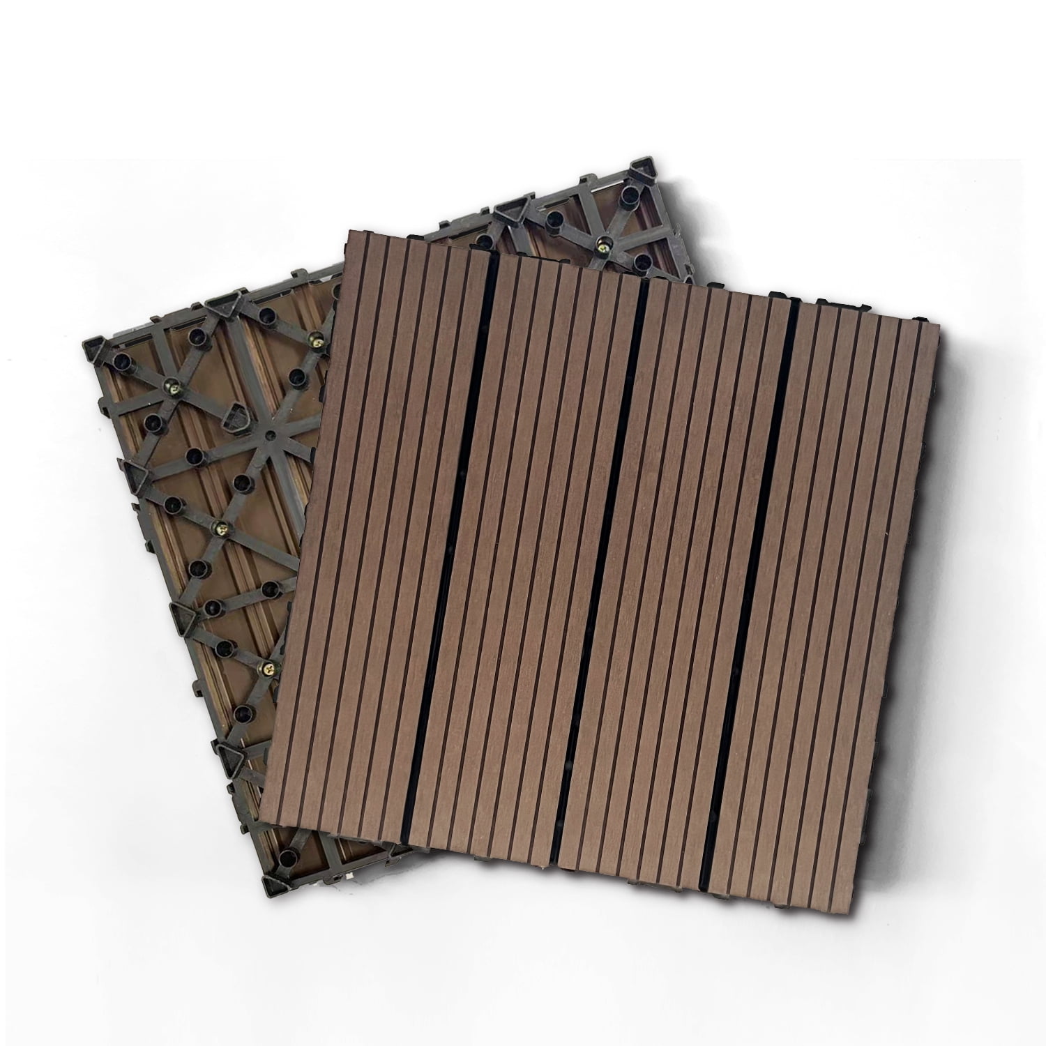 Wood Plastic Composite Deck Tiles Set of 20pcs Composite Decking Resist ...