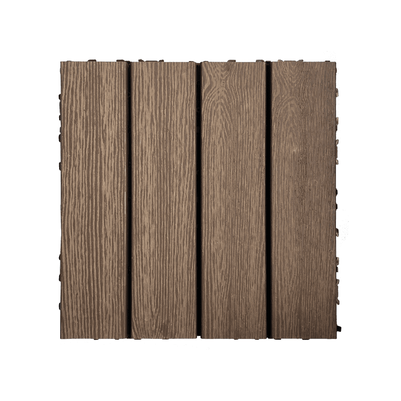 Wood Plastic Composite Deck Tiles Set of 20pcs, DIY Interlocking ...