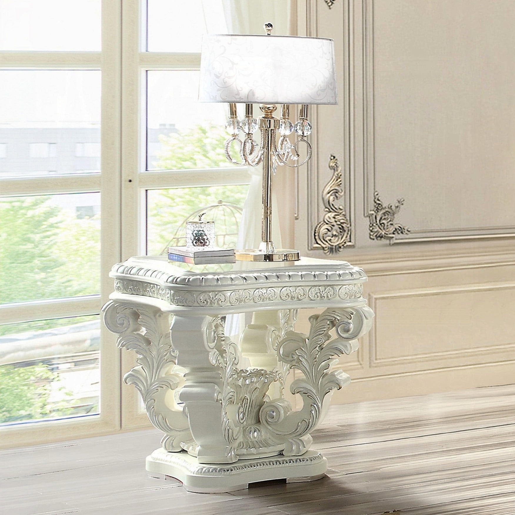 Wood - Plastic End Table+Antique Finish”-“Primary Spaces+Bring Vintage ...