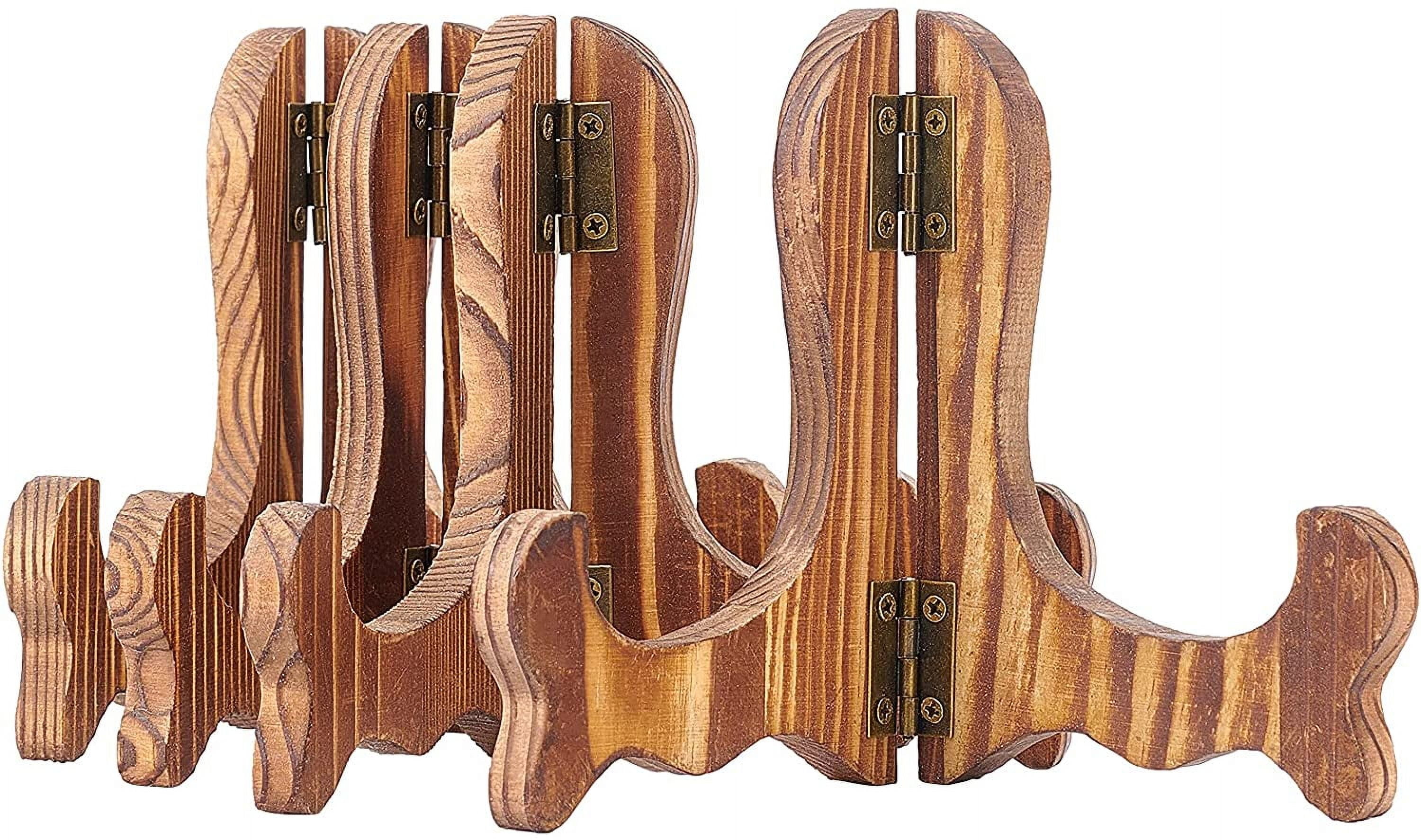Wood Plates Display Stand Decorative Easel Stand 12cm/5 inch 4pcs Small ...