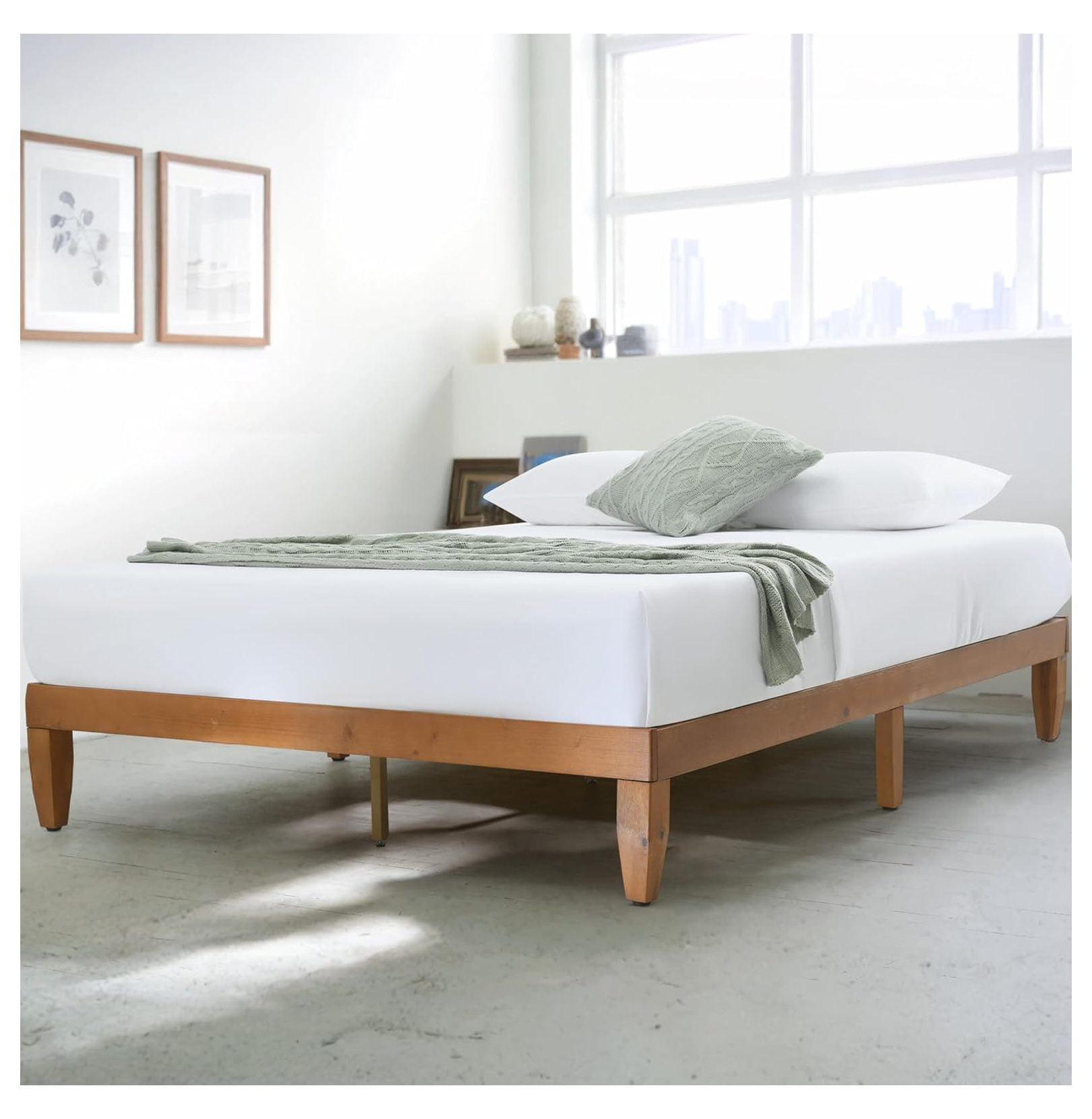 Wood Platform Bed Frame Queen Size - 12 Inch Solid Wood Queen Bed Frame ...