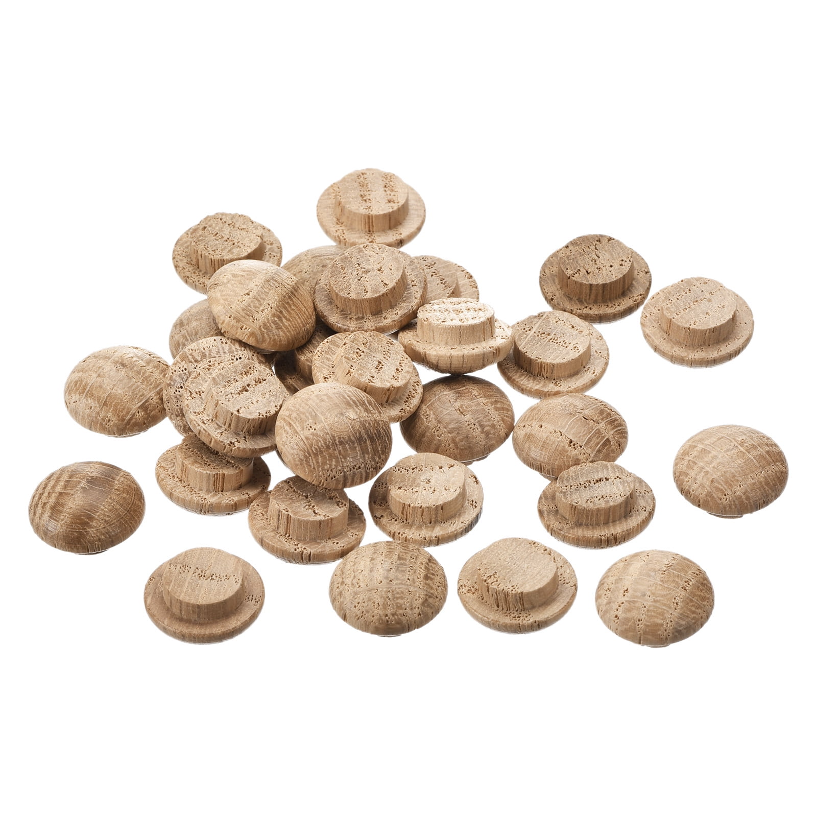 Wood Plugs, 100 Pack 15 x 10 mm - Red Oak Wood Button Top Plugs, Screw ...