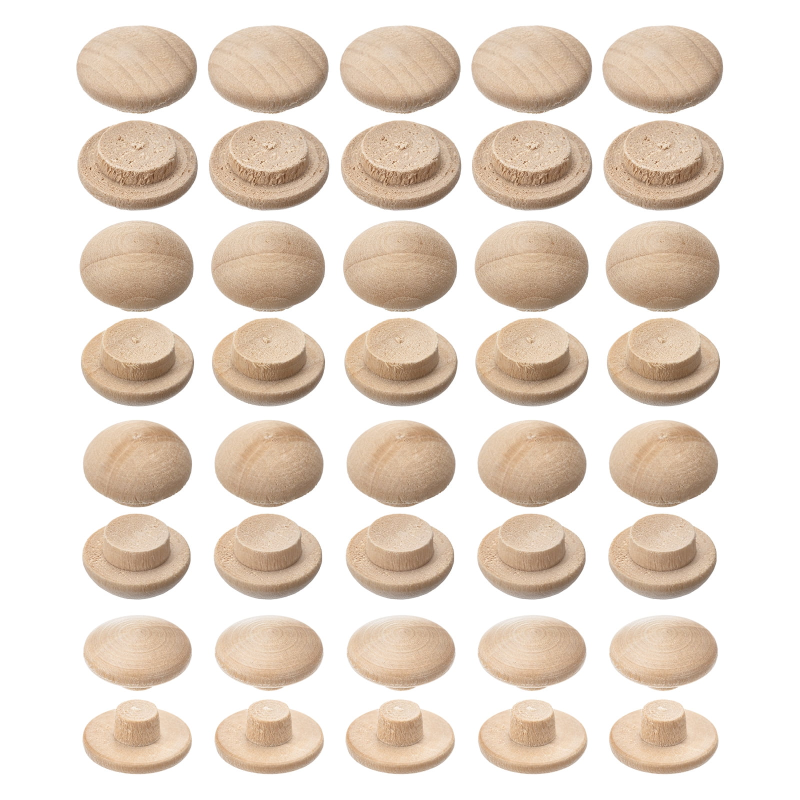 Wood Plugs, 120 Pack 4 Sizes - Beech Wood Button Top Plugs, Screw Hole ...