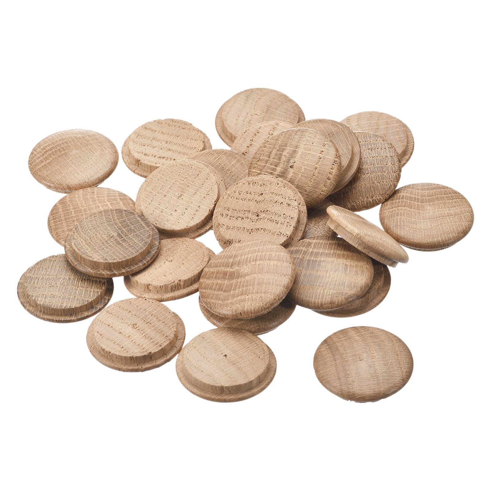 Wood Plugs, 25 Pack 35 x 30 mm - Red Oak Wood Button Top Plugs, Screw ...