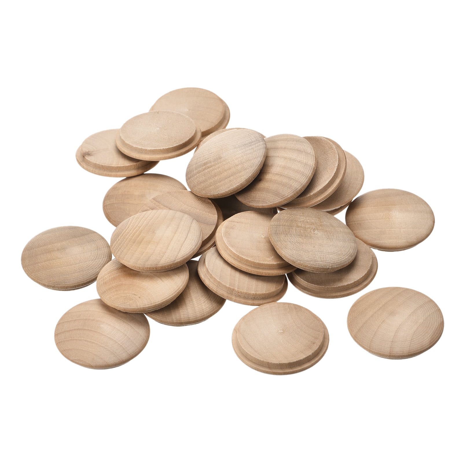 Wood Plugs, 25 Pack 40 x 35 mm - Beech Wood Button Top Plugs, Screw ...