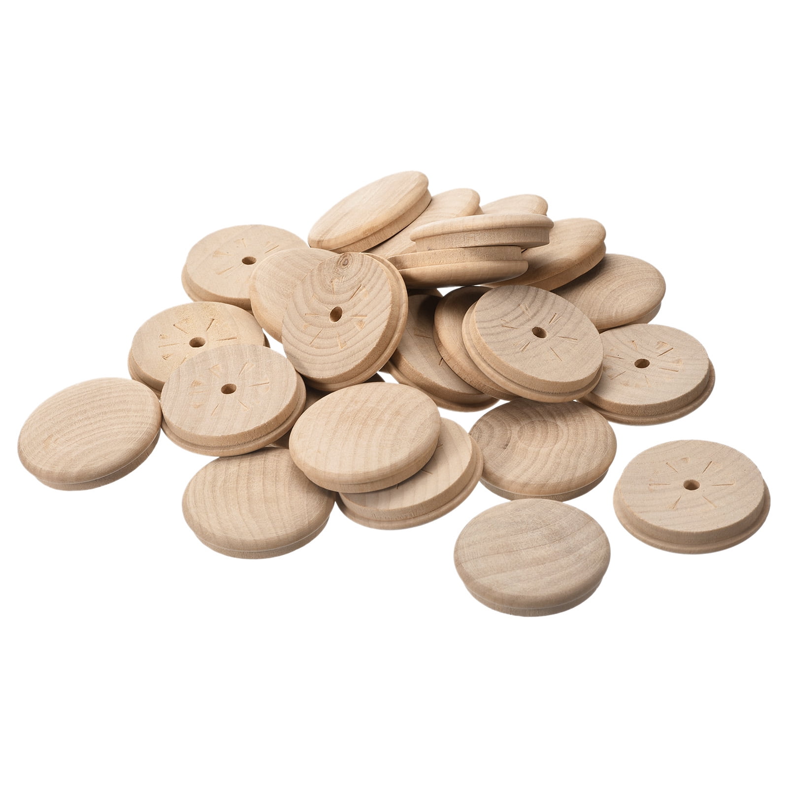Wood Plugs, 25 Pack 55 x 50mm - Lotus Wood Button Top Plugs, Screw Hole ...
