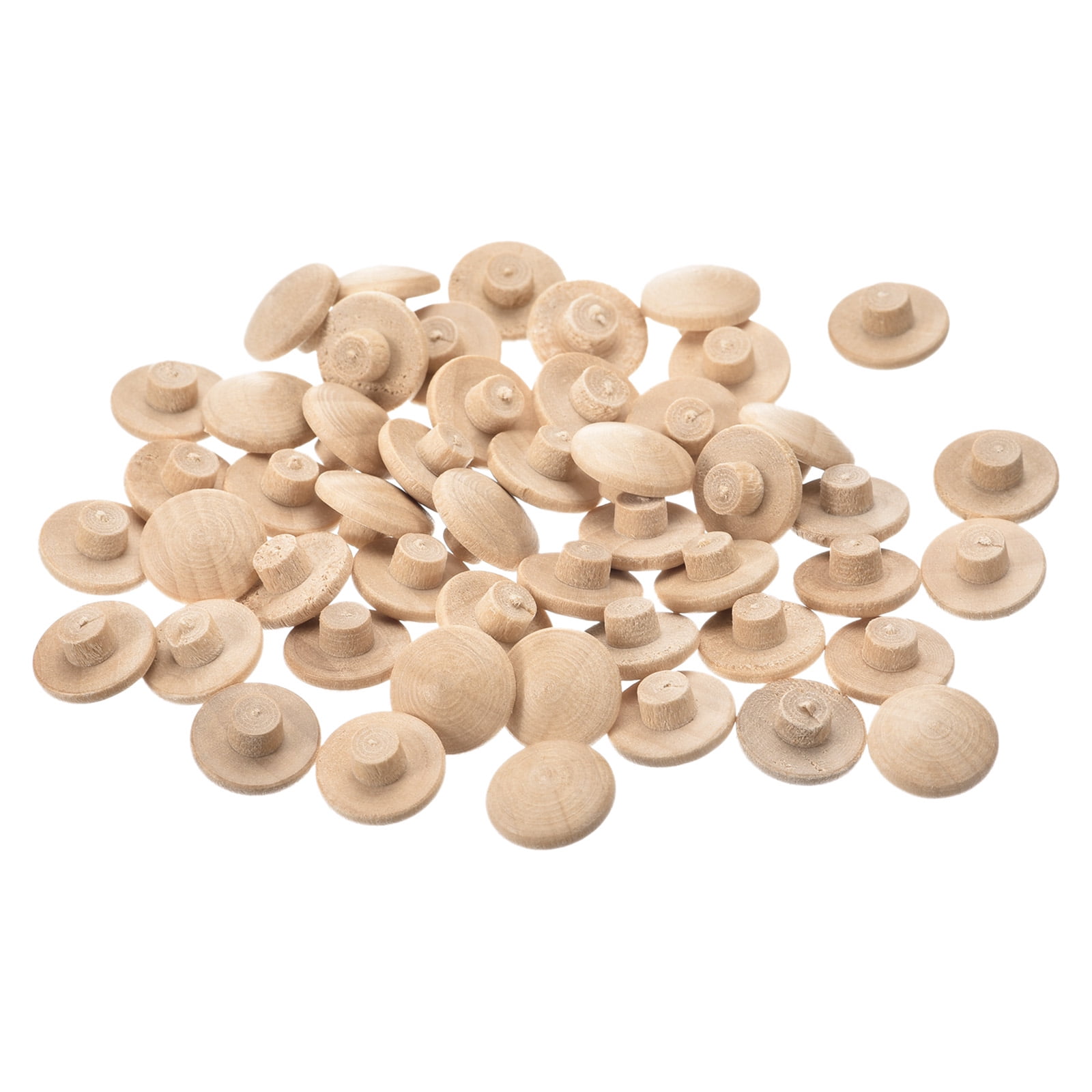 Wood Plugs, 50 Pack 13 x 5 mm - Beech Wood Button Top Plugs, Screw Hole ...