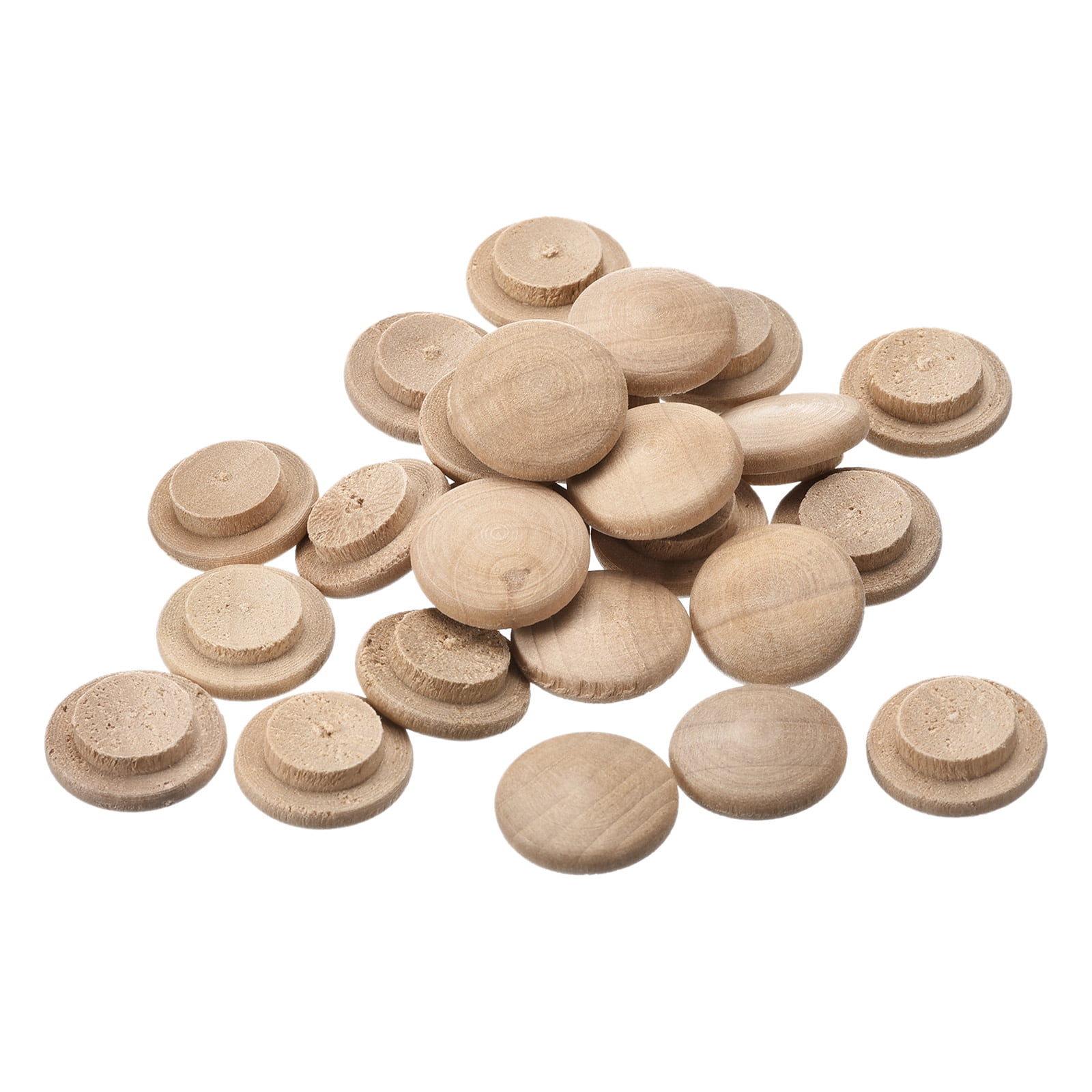 Wood Plugs, 50 Pack 18 x 12 mm - Beech Wood Button Top Plugs, Screw ...