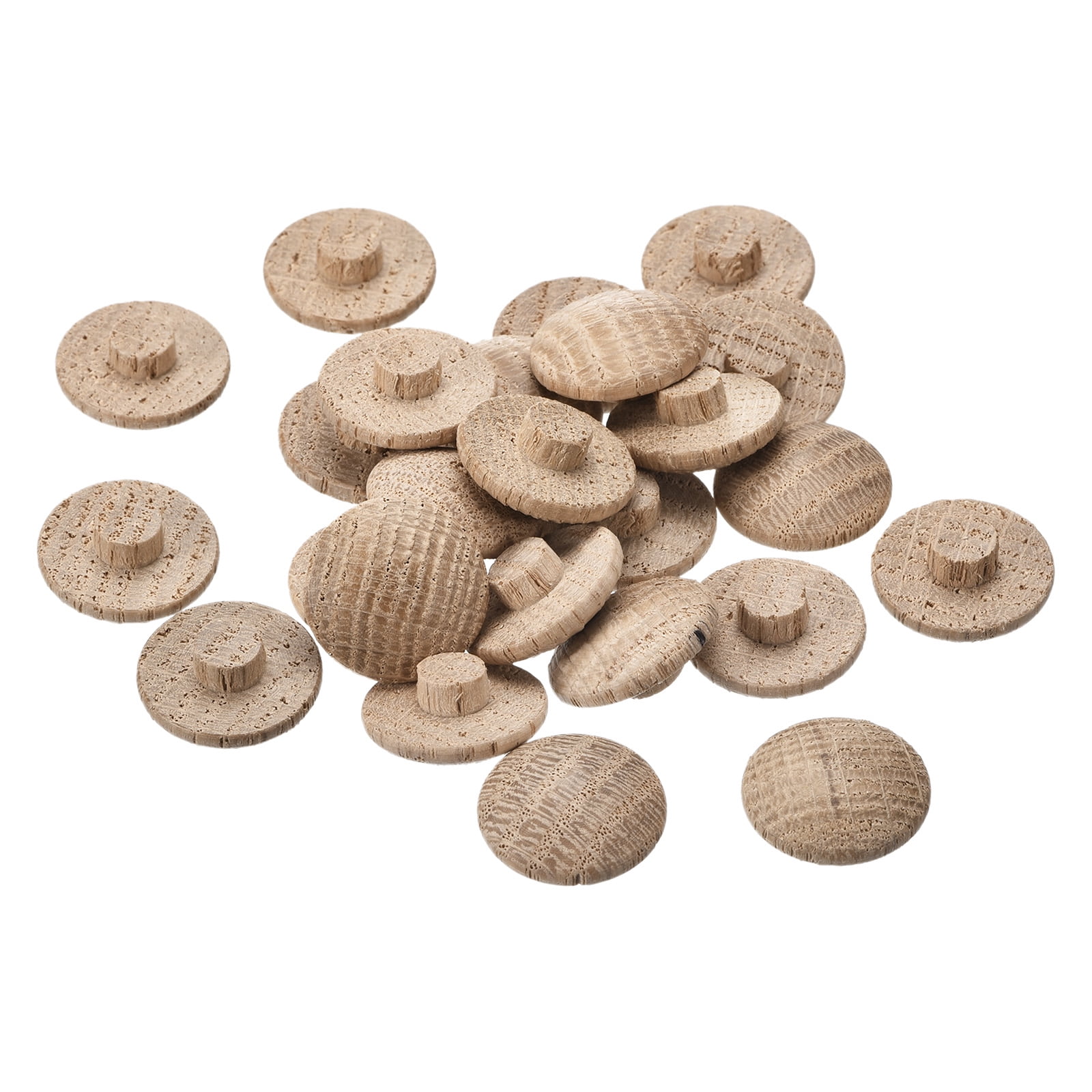 Wood Plugs, 50 Pack 20 x 7 mm - Red Oak Wood Button Top Plugs, Screw ...