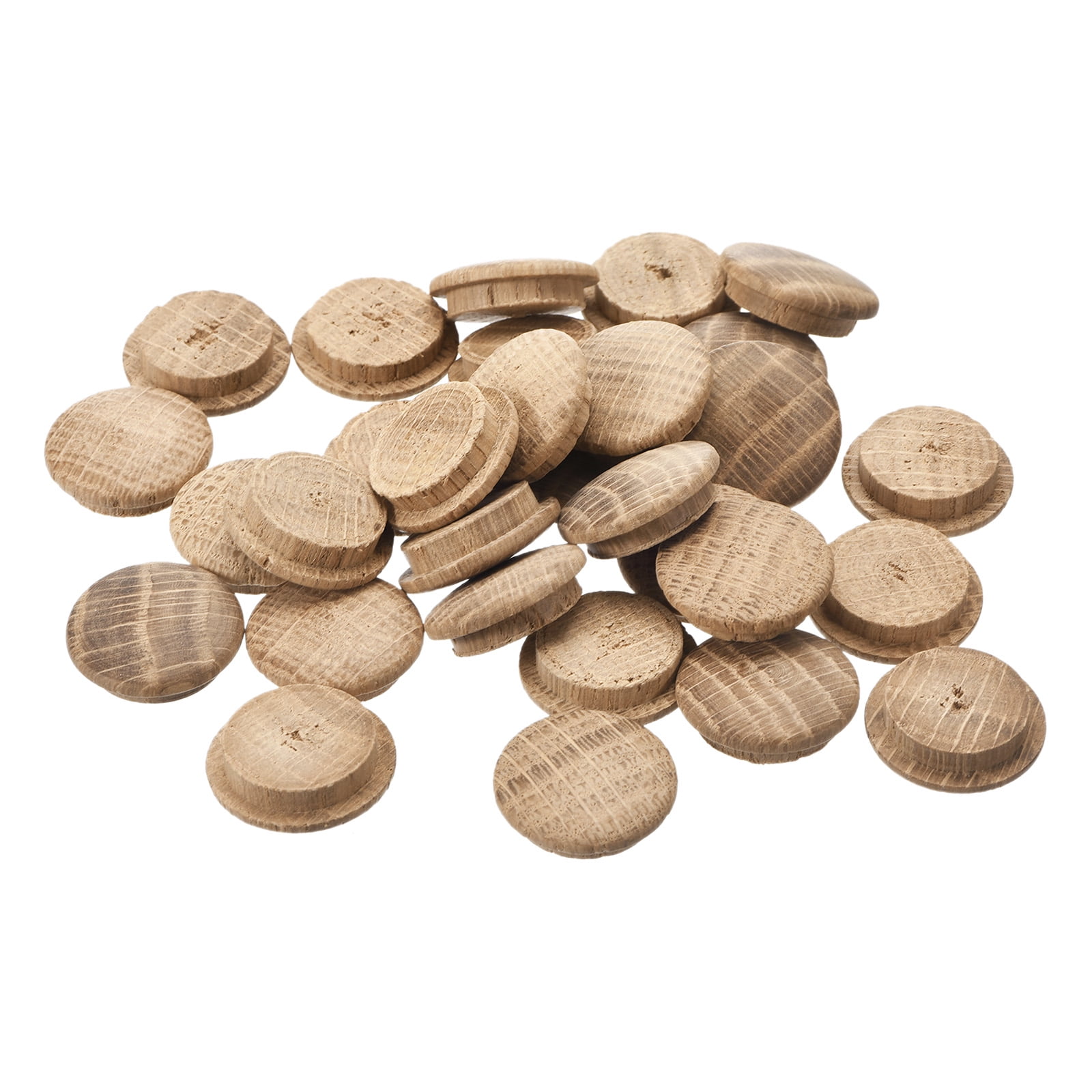 Wood Plugs, 50 Pack 25 x 20 mm - Red Oak Wood Button Top Plugs, Screw ...