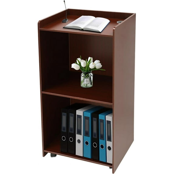 Wood Podium Stand Lectern, Mobile Wood Pulpit Podium Pulpit with ...