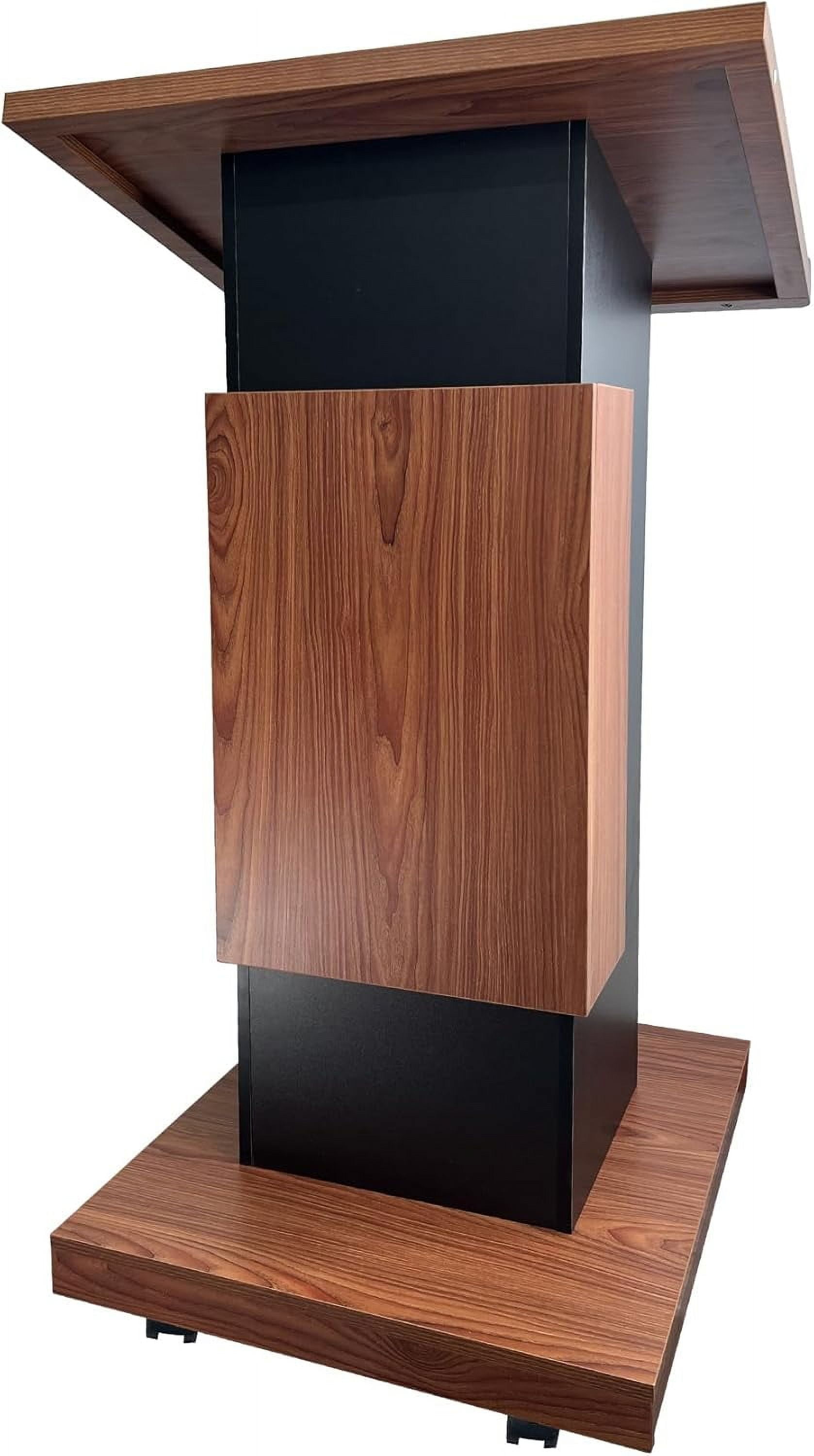 Wood Podium with Wheels,Wooden Lectern Stand,15MM Particle Board ...