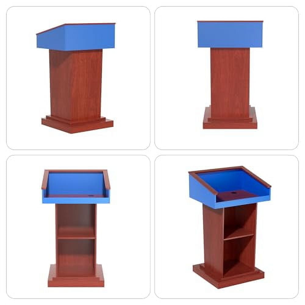 Wood Podium,Wooden Lectern Stand,Pulpit with Wooden Double-Layer Heavy ...