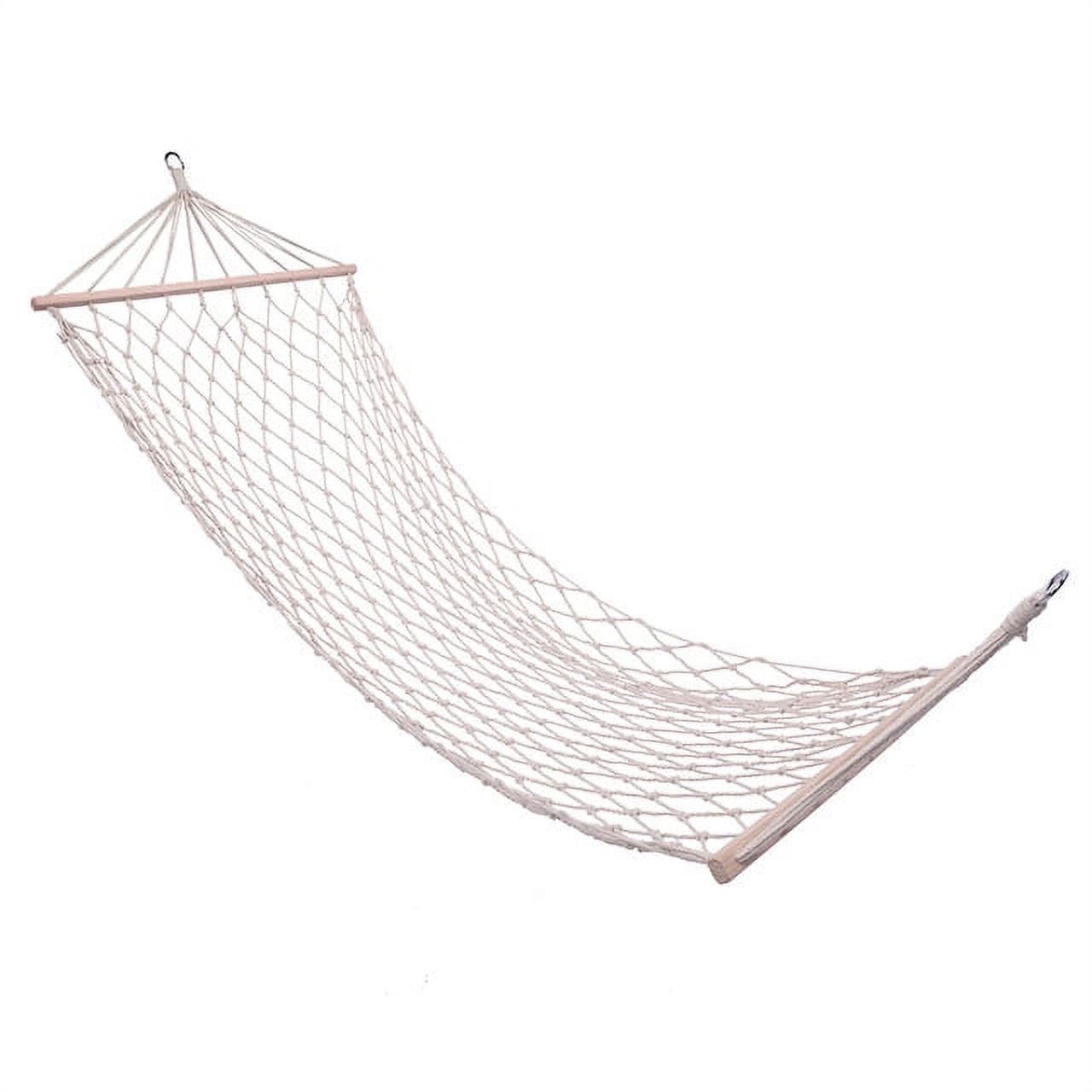 Wood Pole Cotton Rope Hammock with Rope White, 78 x 30 inch Bed Size ...