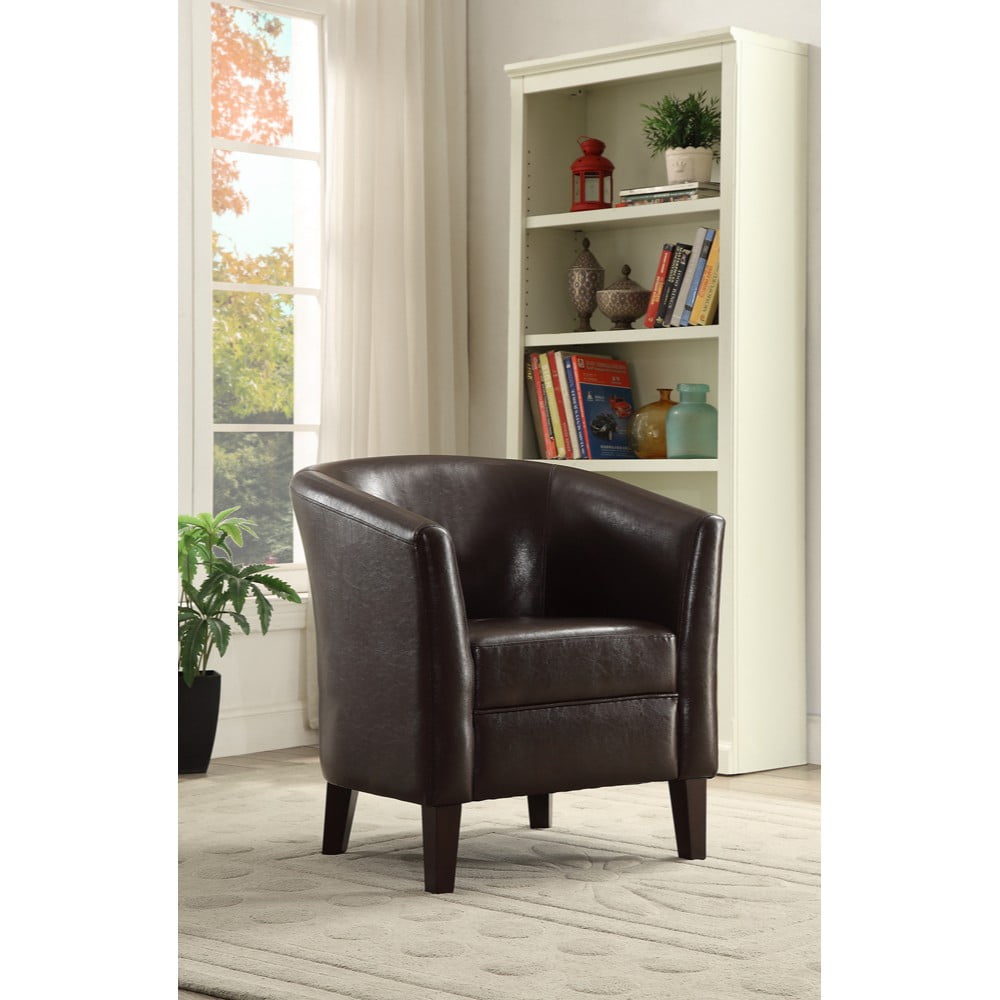 Wood & Polyurethane Club Chair, Espresso Brown - Walmart.com
