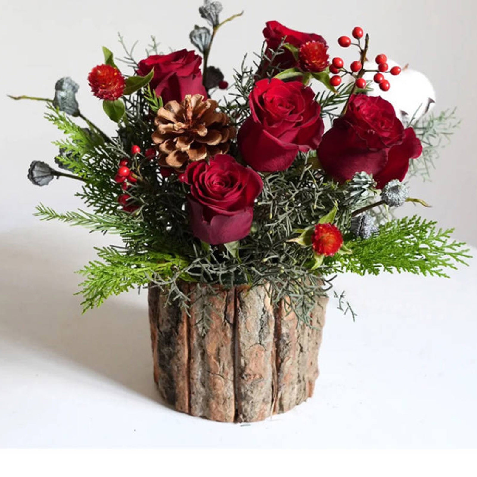 Wood Pot Natural Log Succulent Planter Pots For Indoor Tree Stump Pot ...