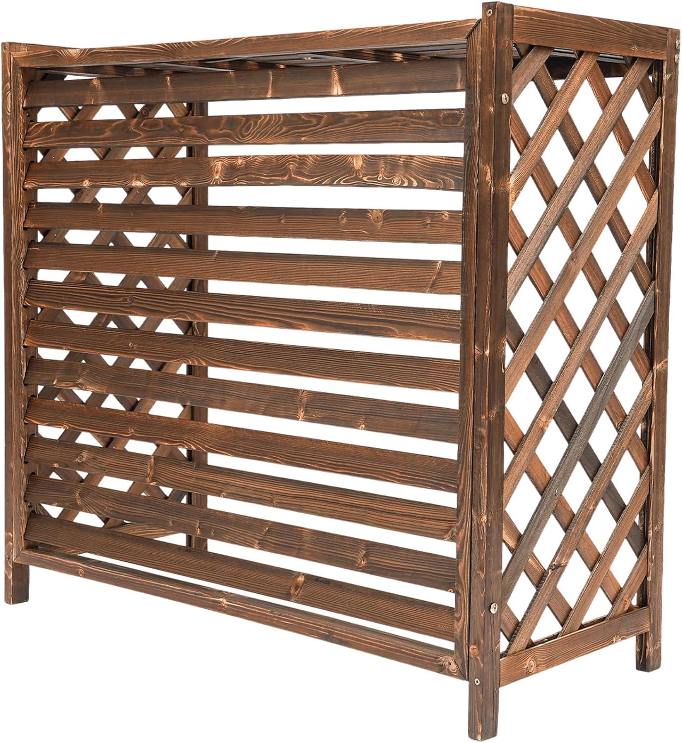 Wood Privacy Screen, Air Conditioner Covers Fence Screen Garden Privacy ...