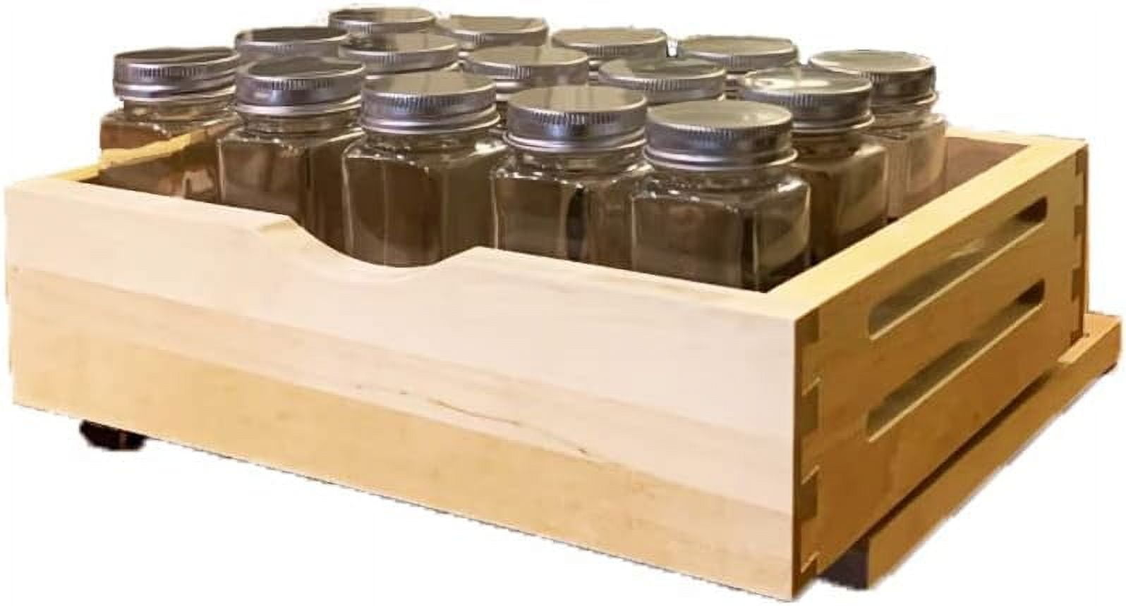 Wood Pull Out Spice Rack Organizer for Cabinet – 11.5"(W) x 10"(D) x 3 ...