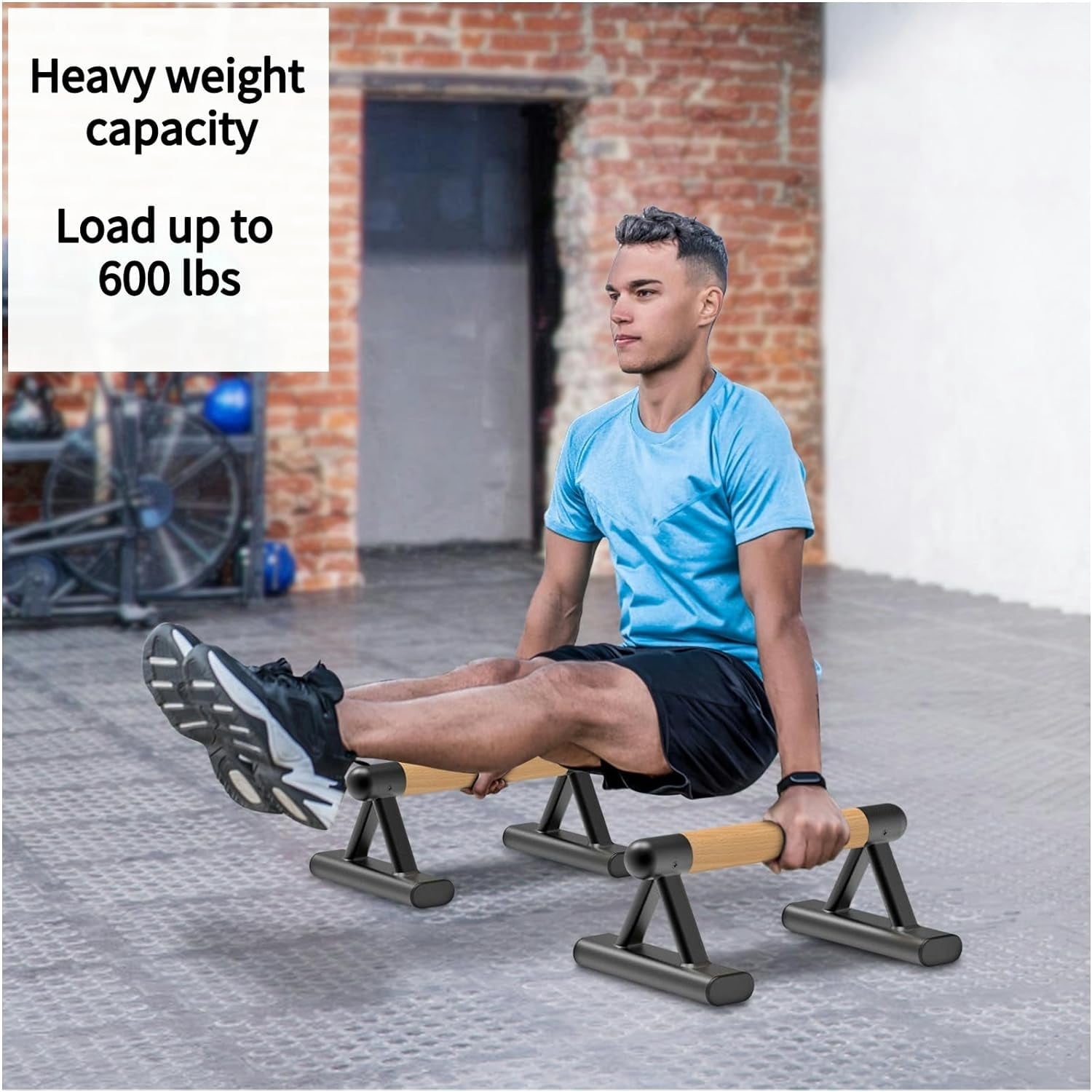 Wood Push Up Bars Parallettes Bars Anti-Slip Handstand Bars for ...