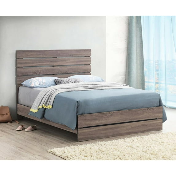 Wood Queen Bed With Slatted Headboard - Adds Timeless Elegance To ...