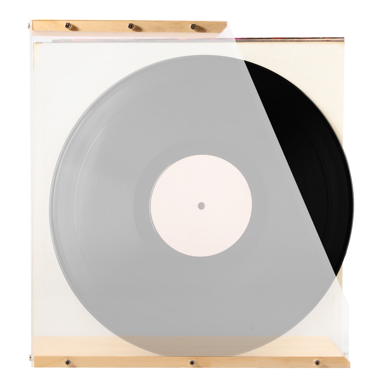 Wood Record Storage Holder Robust Record Racks Transparent Display ...