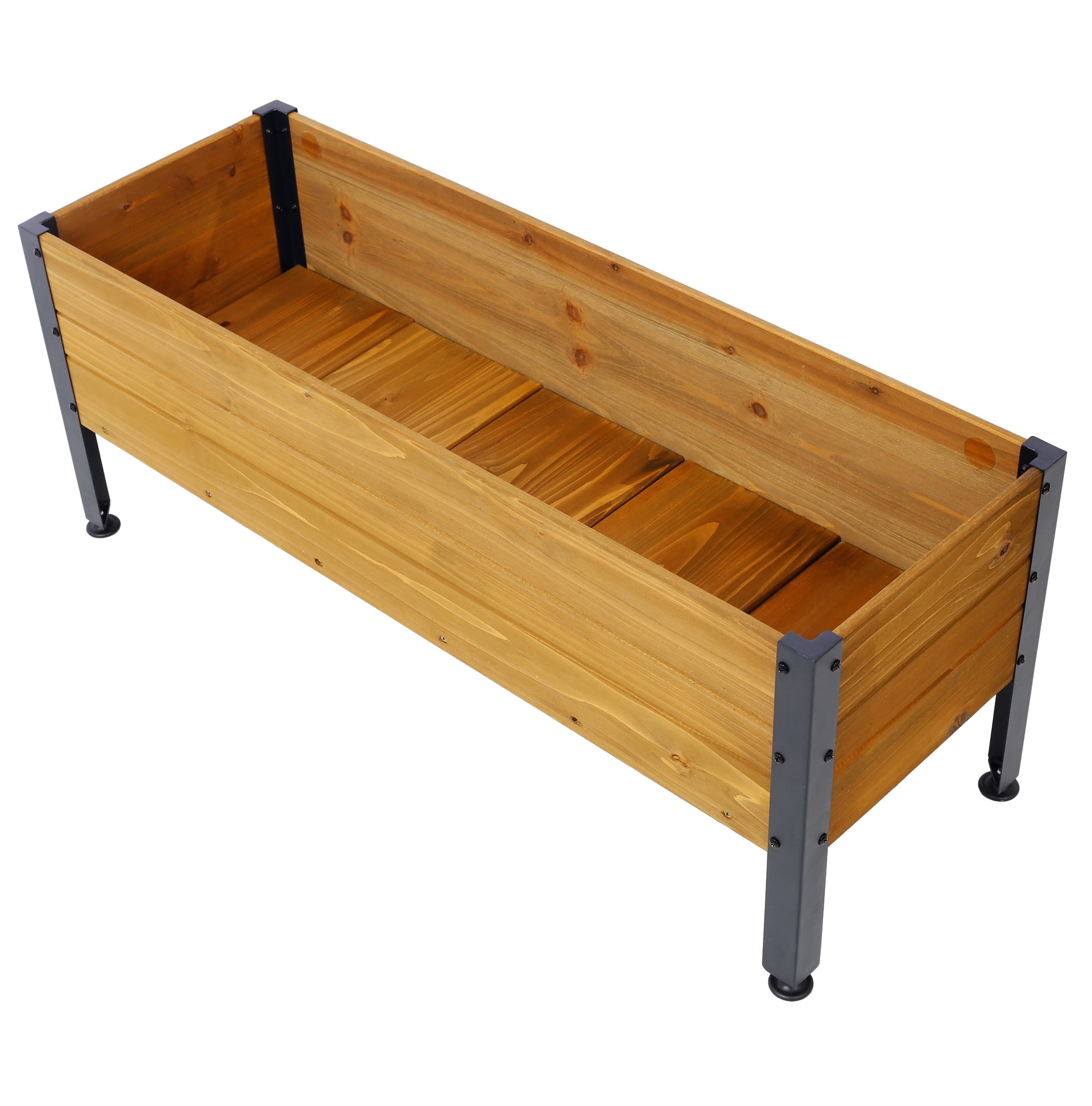 Wood Rectangular Garden Planter Box Raised Bed Outdoor,Planters for ...