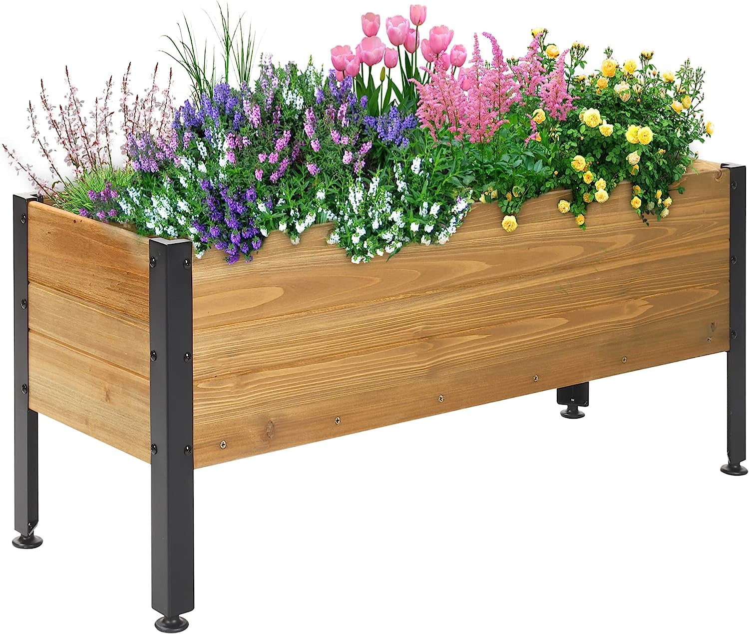 Wood Rectangular Garden Planter Box Raised Garden Bed Outdoor,Planters ...