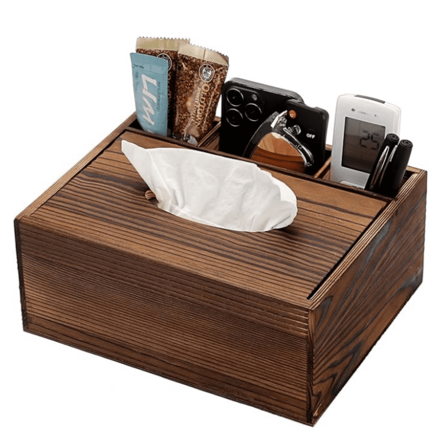 Wood Rectangular Tissue Box Cover - Multifunctional Tissue Holder with ...