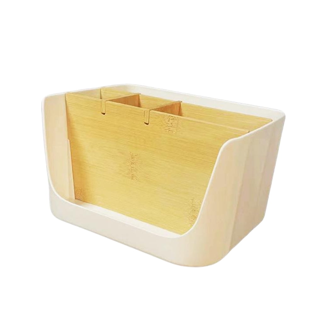 Wood Remote Control Holder - Wooden Desktop Storage Organizer Caddy for ...