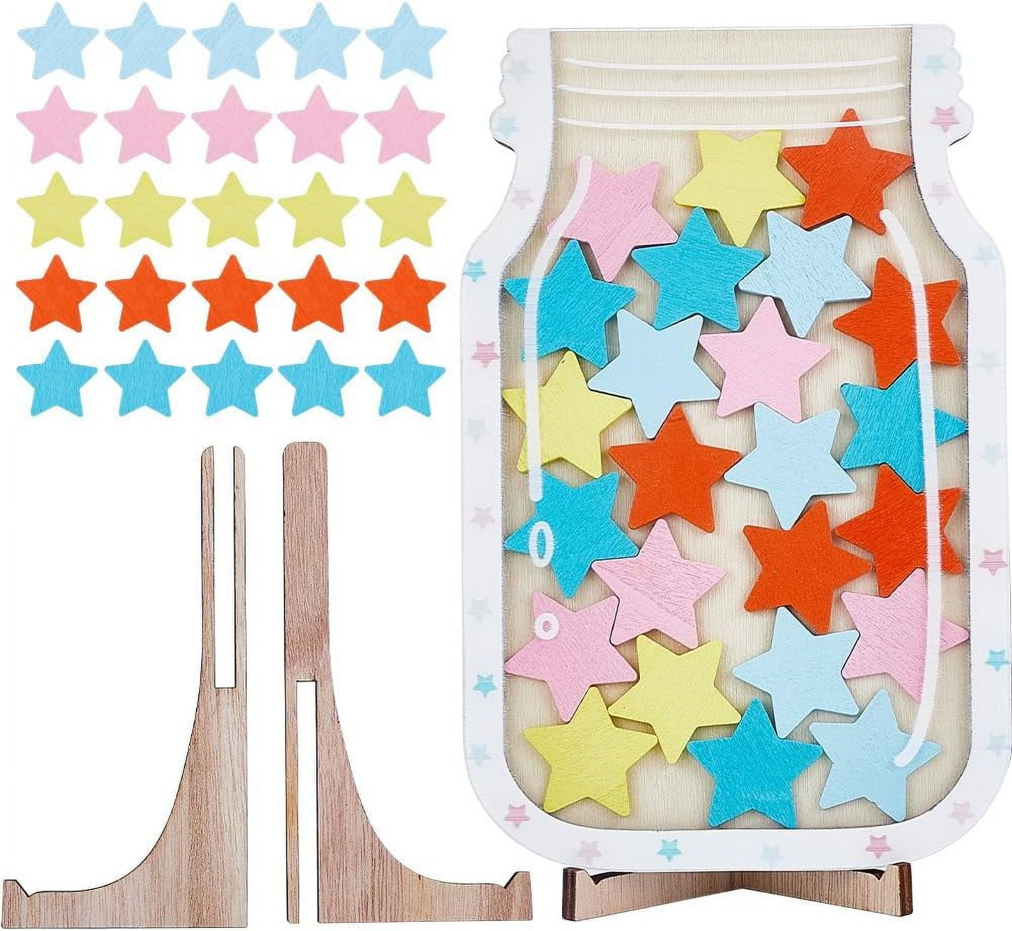 Wood Reward Jar with Stars Personalized Positive Incentive Behavior ...