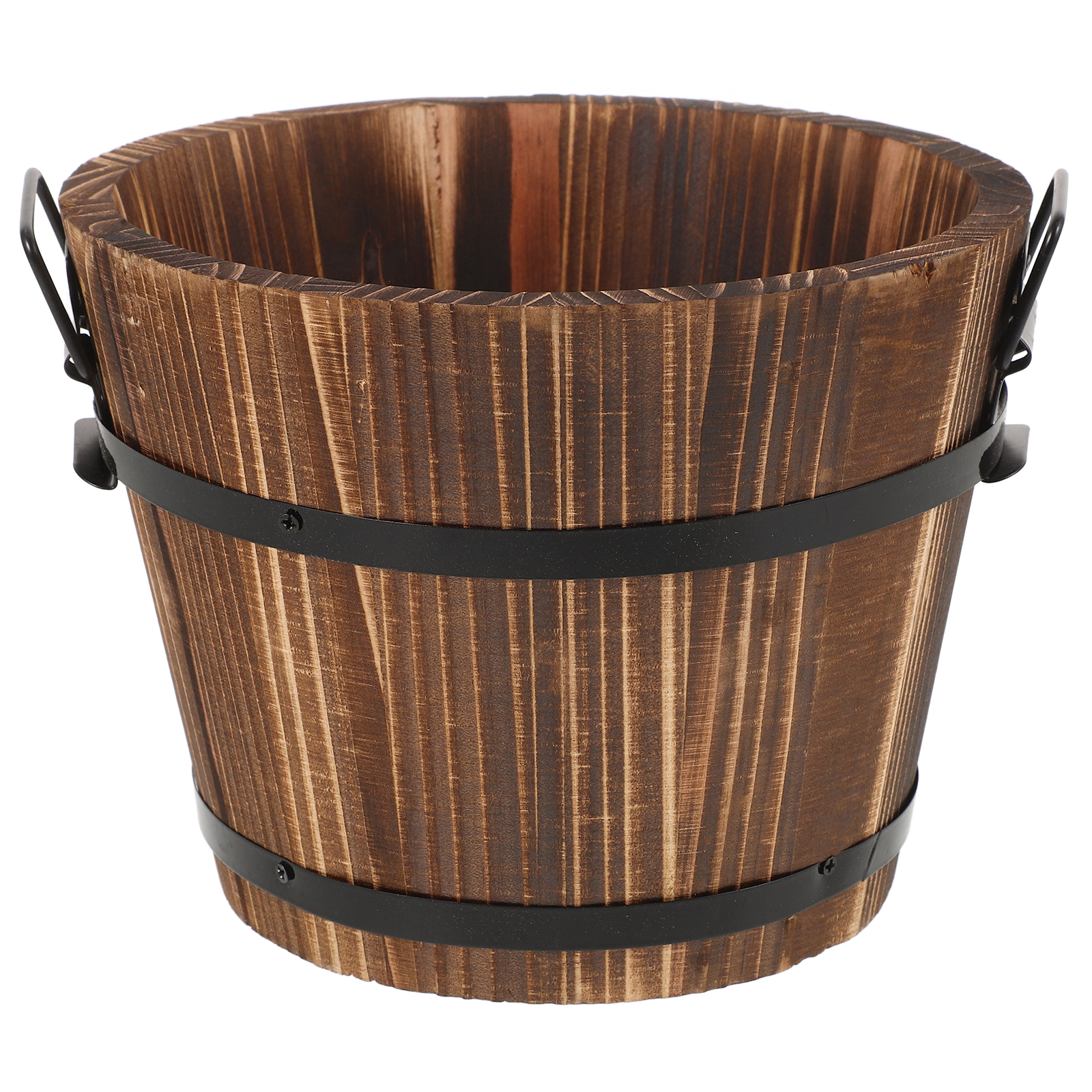 Wood Rice Bucket Food Storage Wood Barrel Kitchen Food Storage Round ...