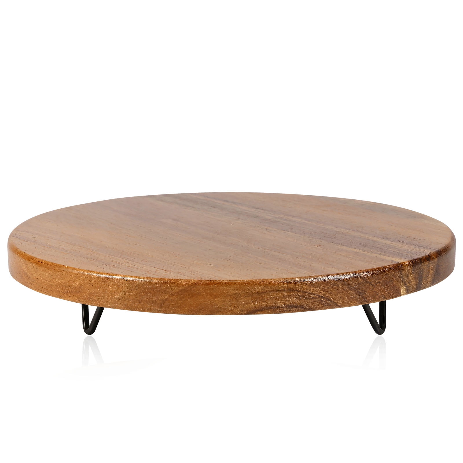 Wood Riser Round Wood Tray Riser Decorative Wood Pedestal Stand with ...
