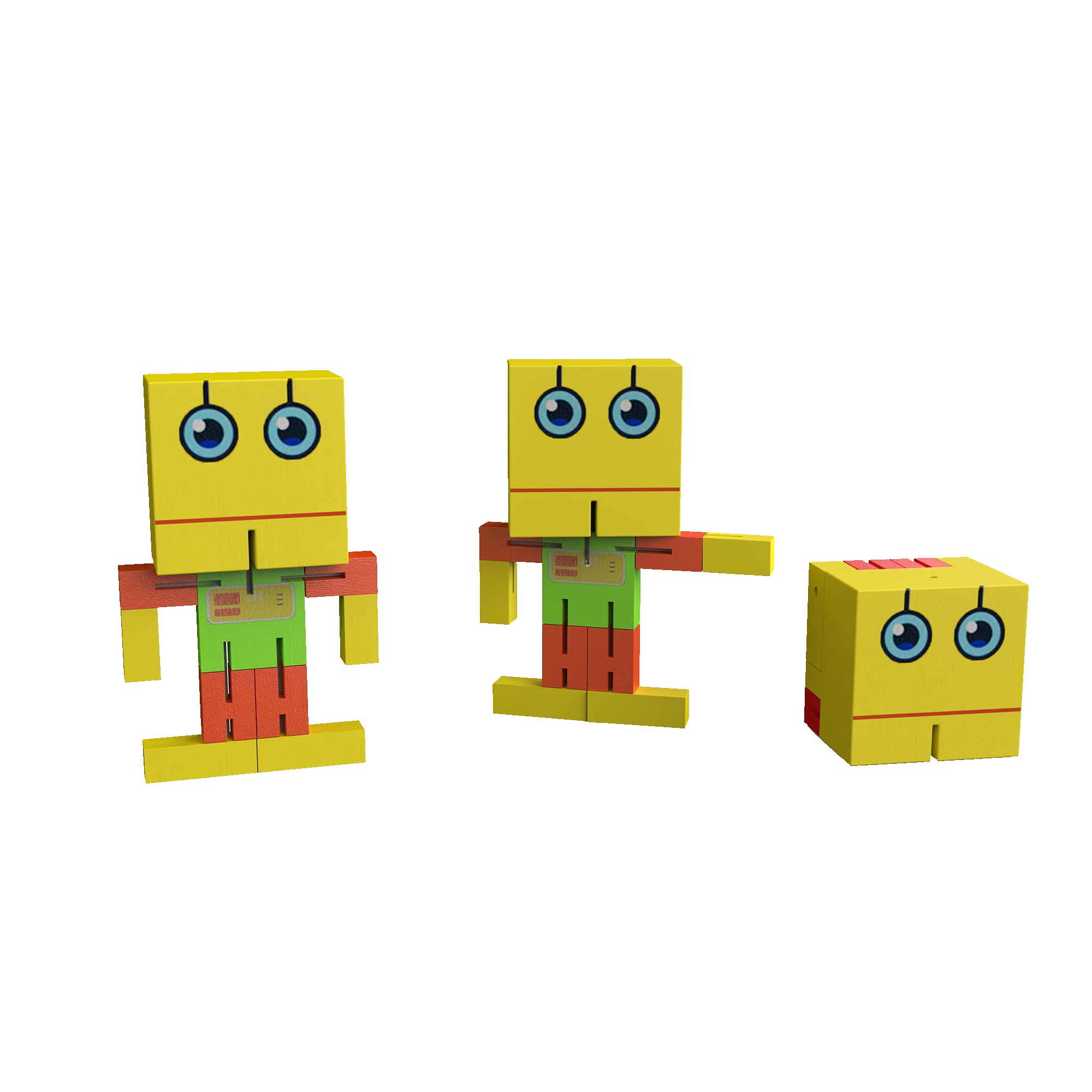 Wood & Robotics Wooden STF9 Robot Toy, cubebot cubebot, Cube Toy Puzzle ...