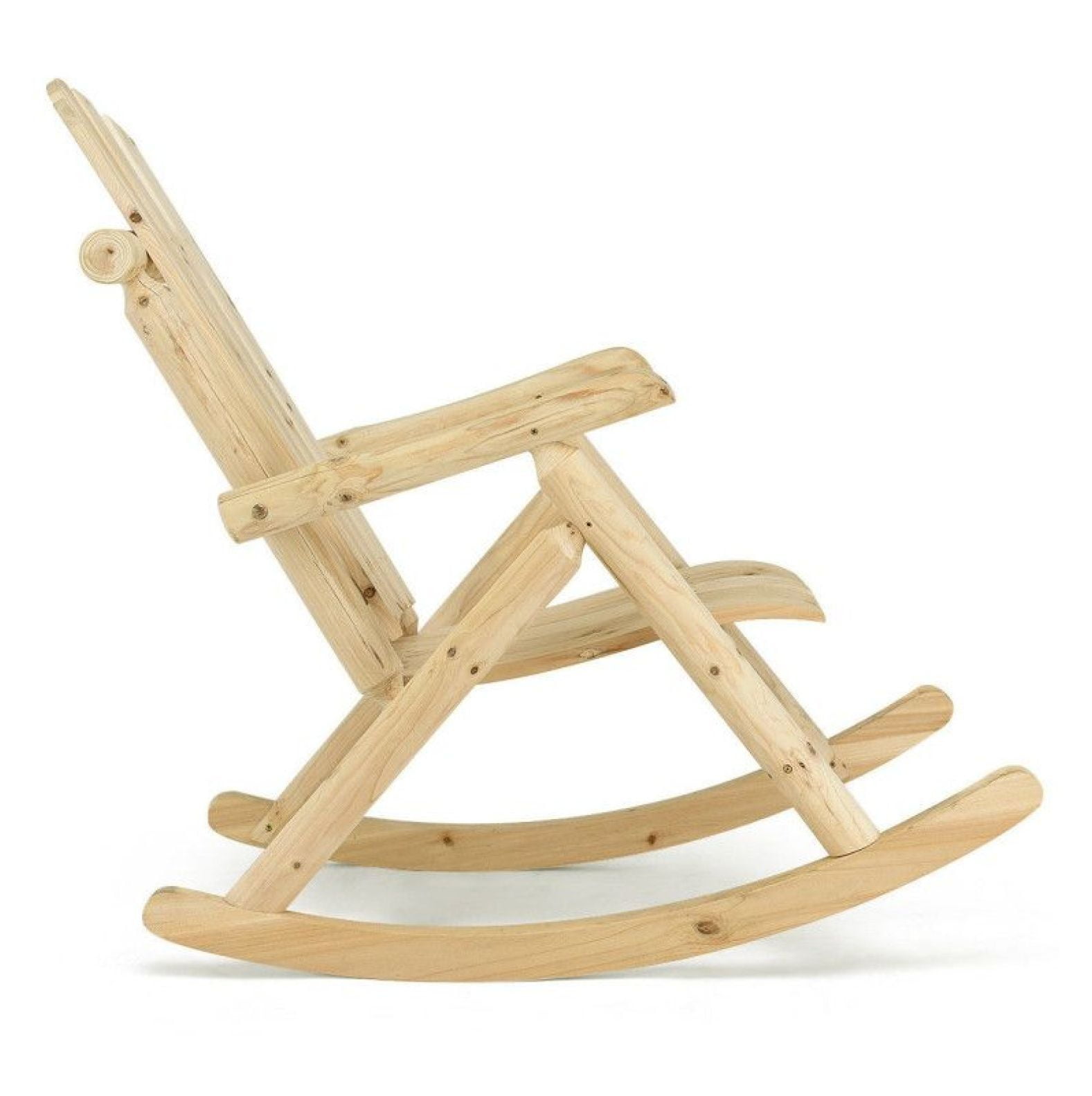 Wood Rocking Chair - Outdoor Patio Rocker, Solid Cedar & Fir Wood ...